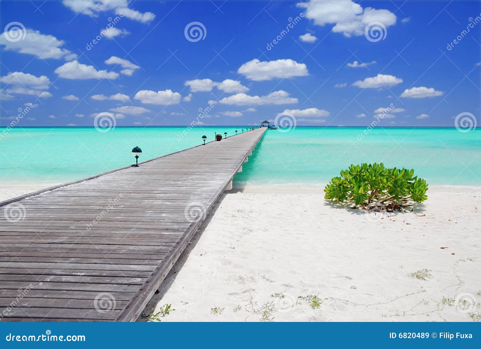 Jetty in the Maldives stock image. Image of resort, clouds - 6820489