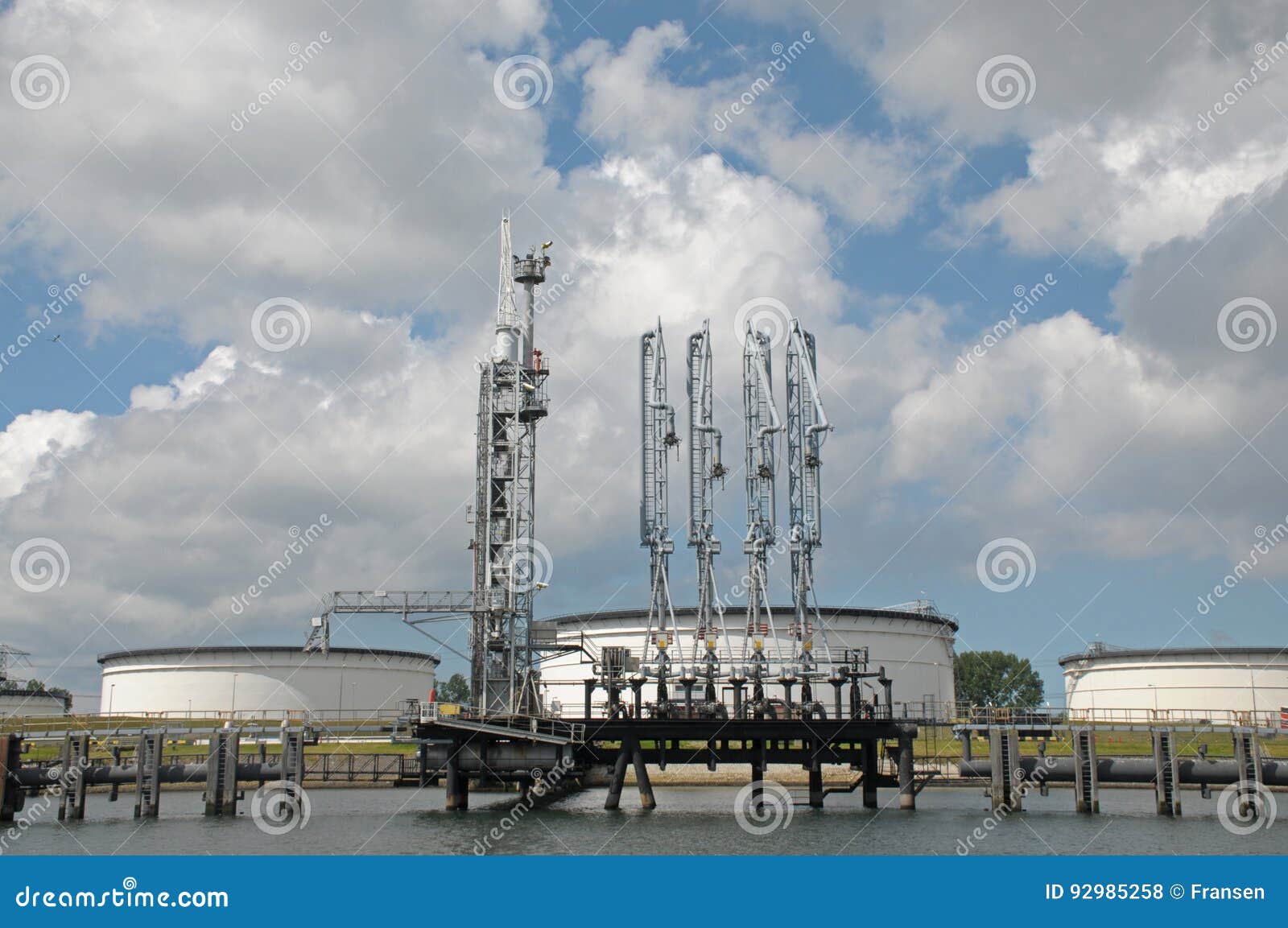 Jetty of an Oil Storage Terminal Stock Photo - Image of harbor, tank ...