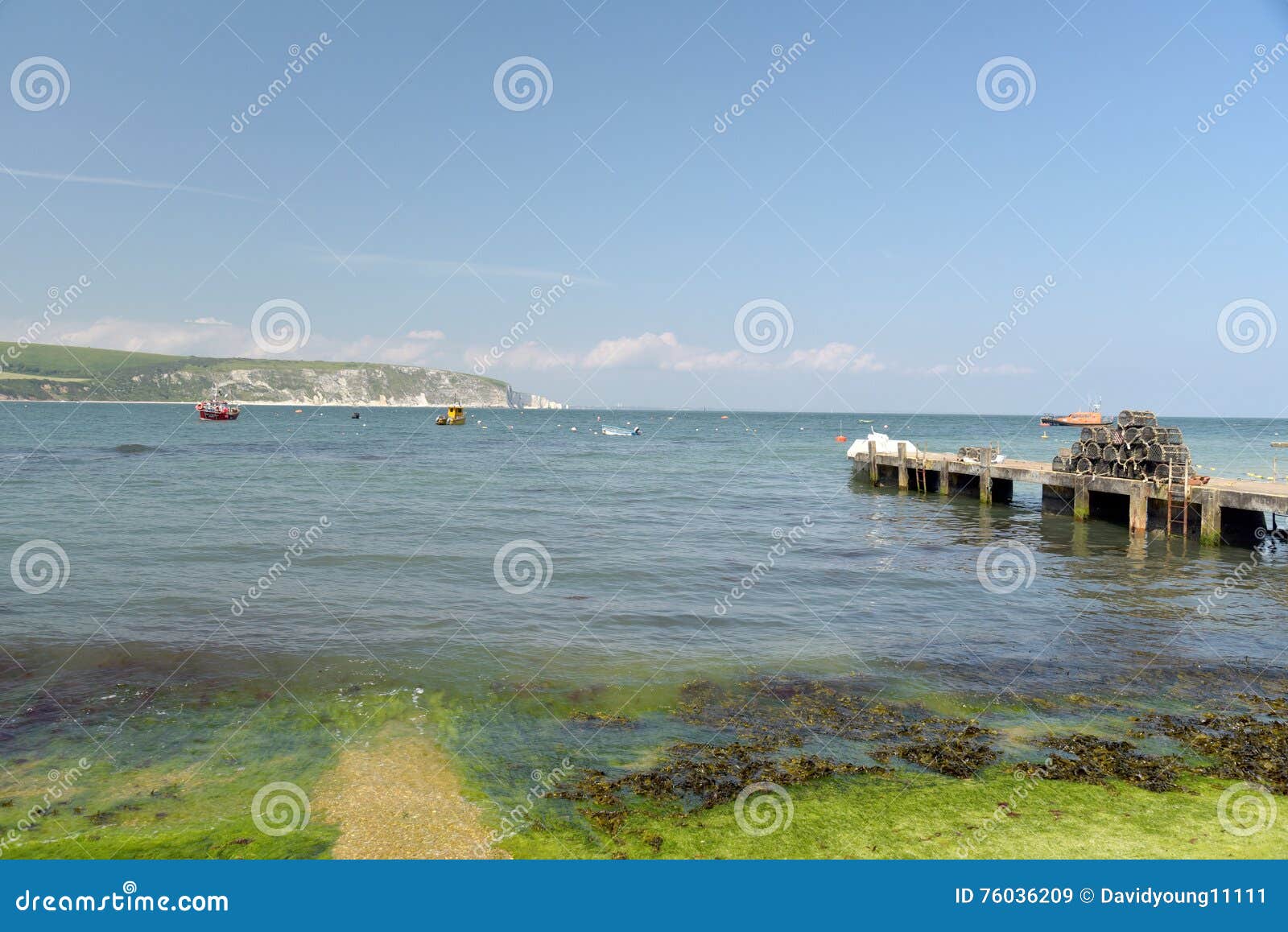 Jetty at Peveril Point, Swanage Editorial Stock Image - Image of ...