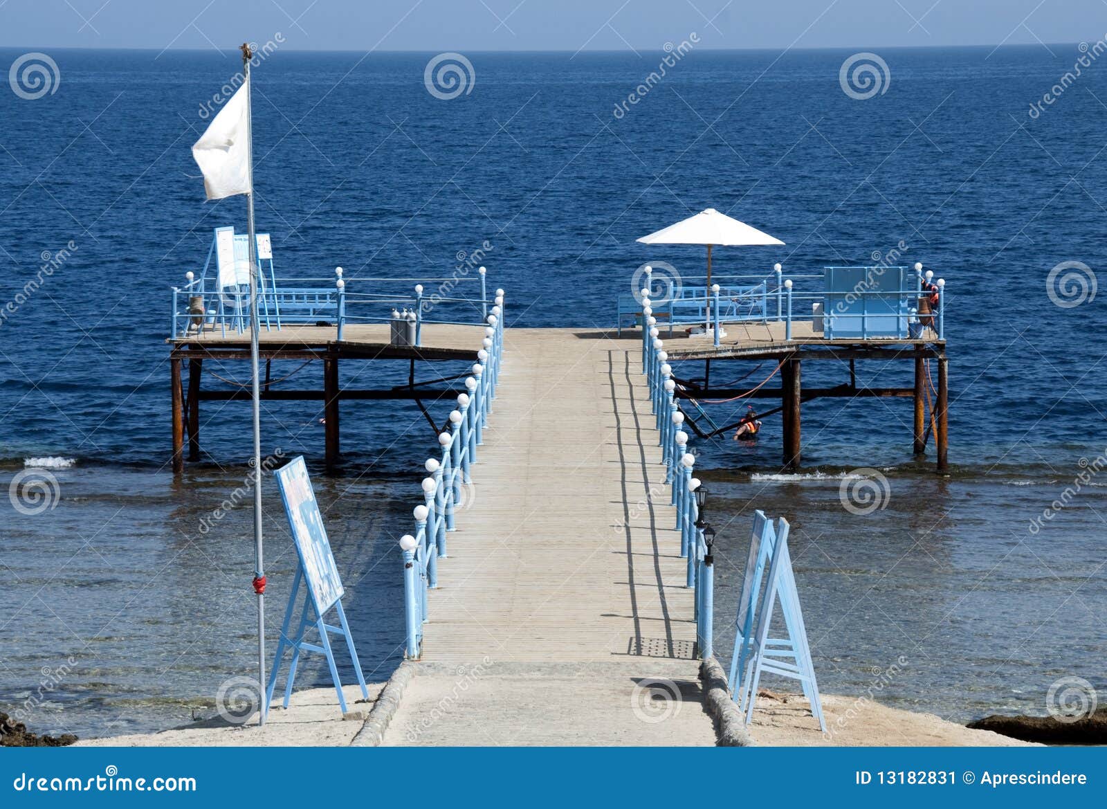 Jetty on Red Sea - Egypt stock image. Image of deck, blue - 13182831