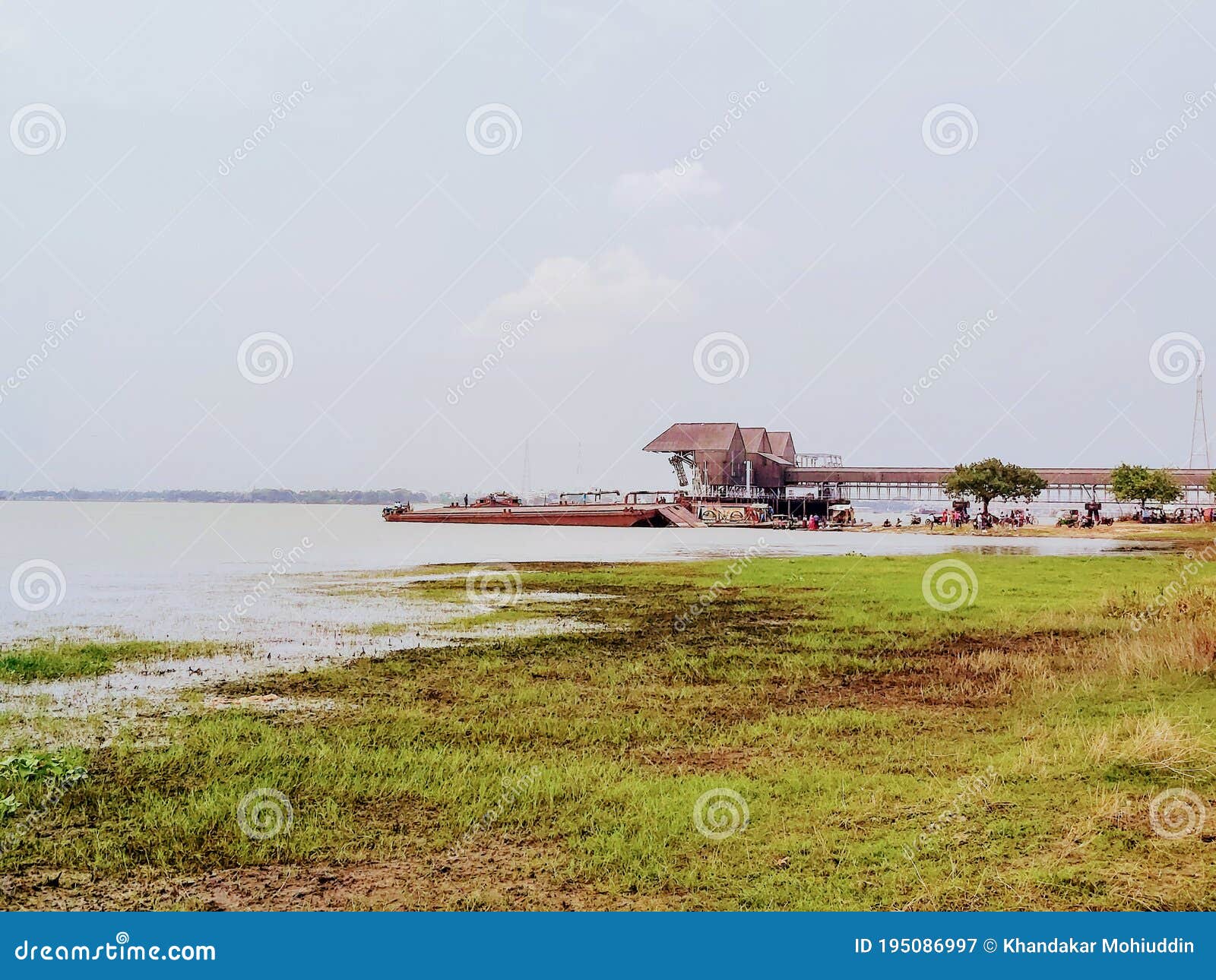 A Jetty or River Port on the Side of a River. Stock Image - Image of ...