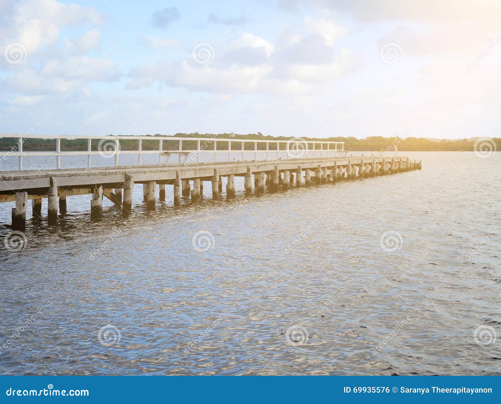 Jetty and seagulls stock photo. Image of blue, lake, landscape - 69935576