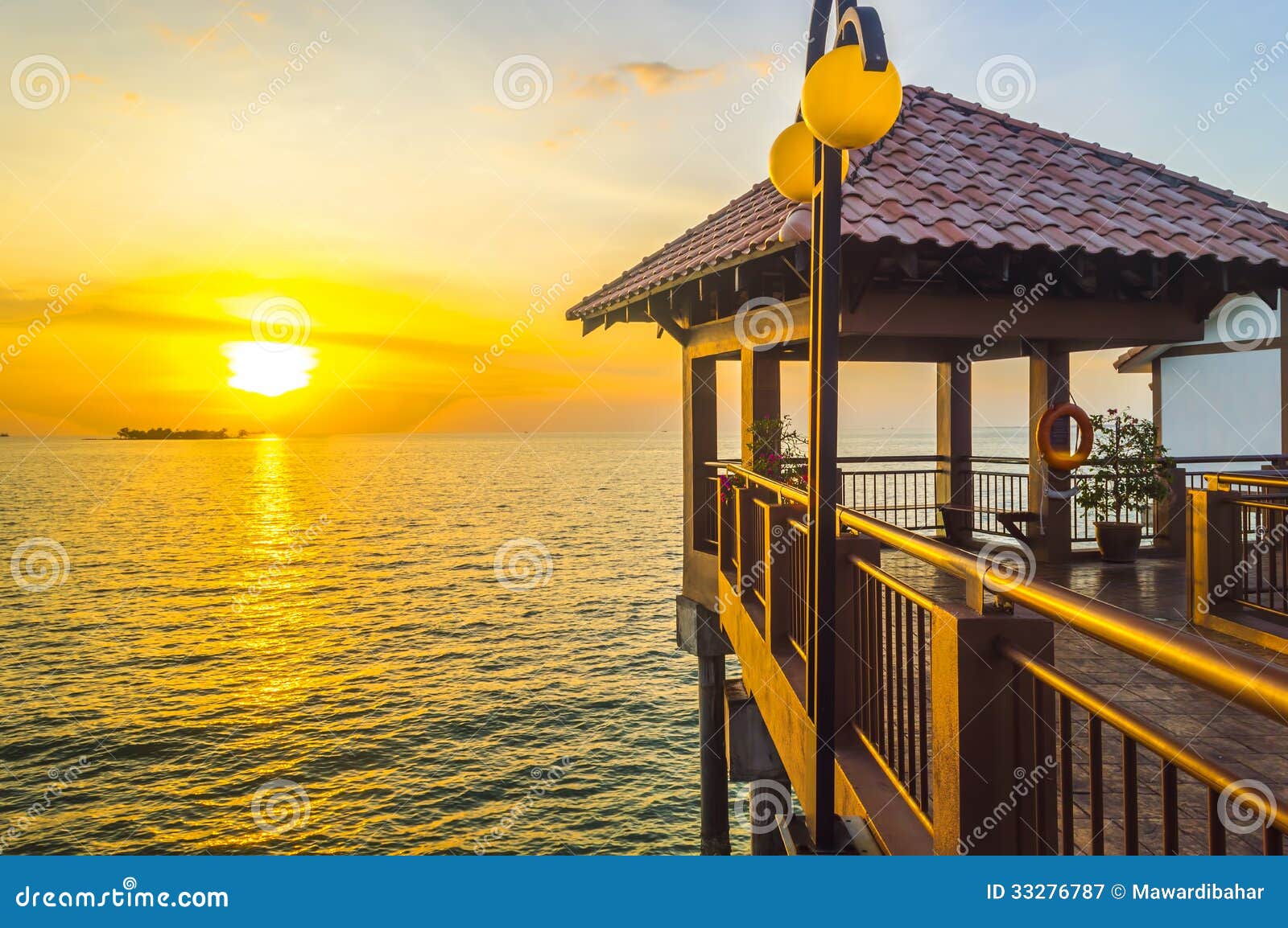 Jetty with sunset stock image. Image of malaysia, blue - 33276787
