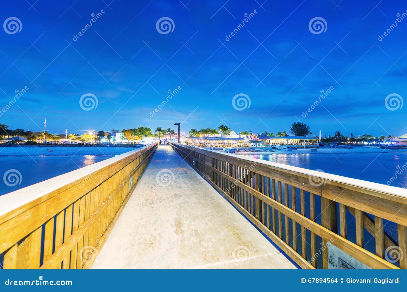 Jetty at Sunset, Fort Myers - Florida Stock Photo - Image of pier, fort ...