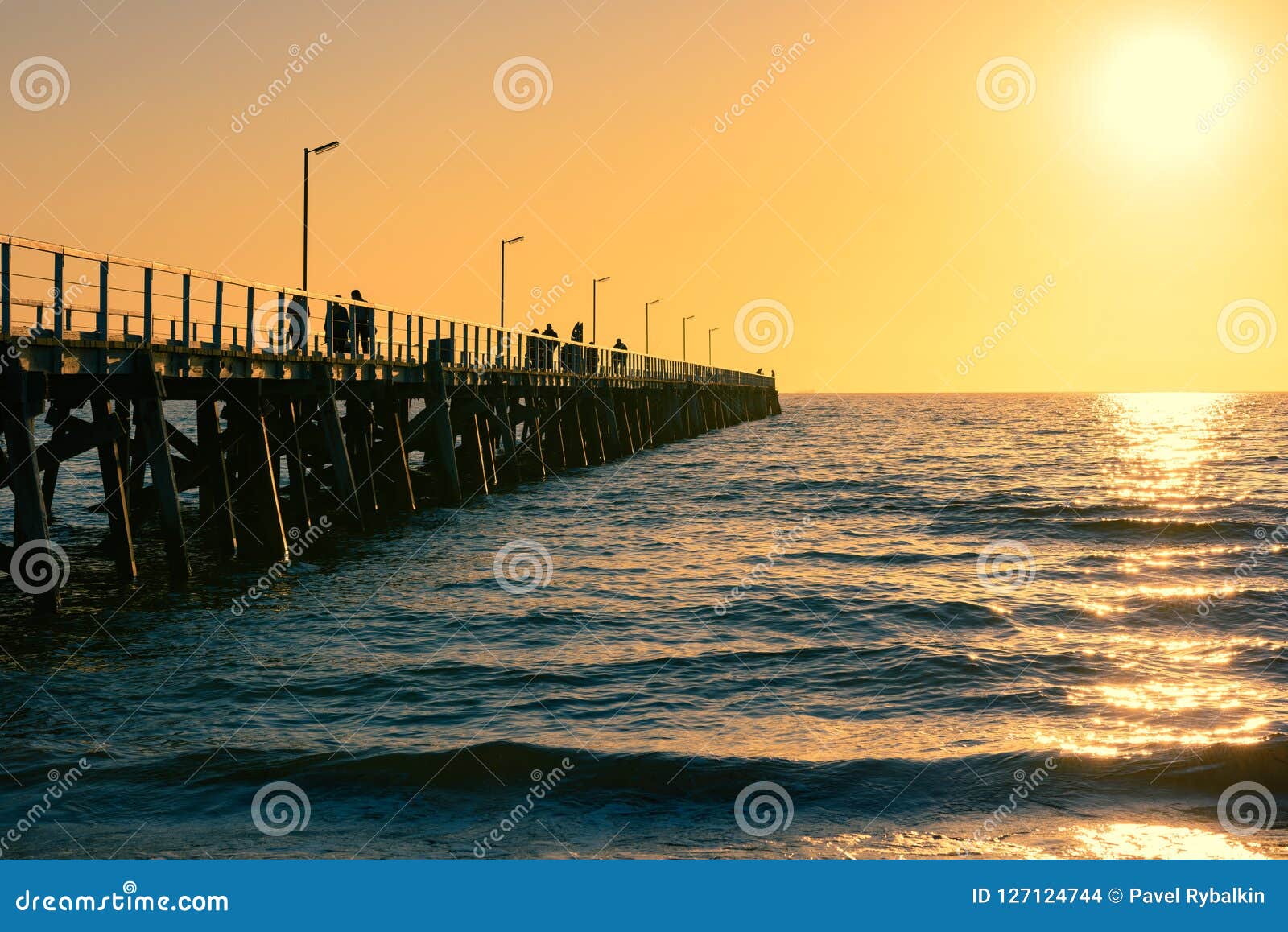 Jetty at sunset stock photo. Image of holiday, jetty - 127124744