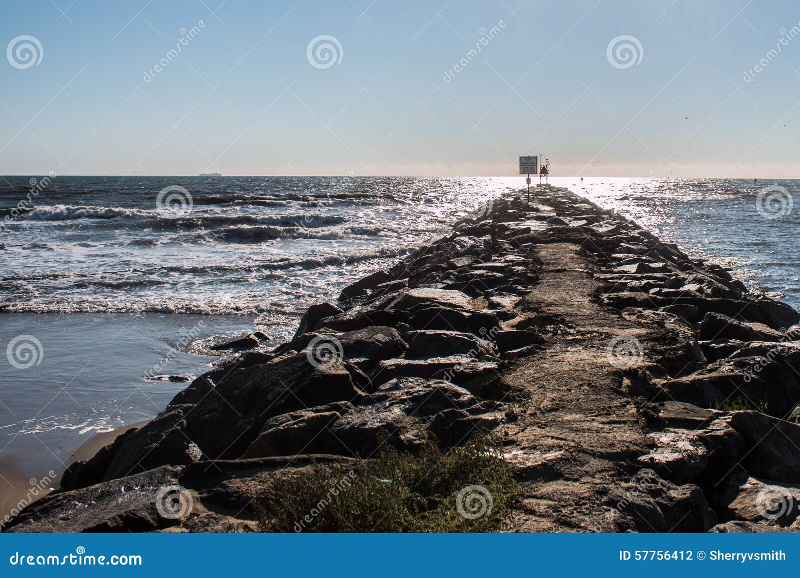 Jetty to Horizon Line stock photo. Image of breakwater - 57756412