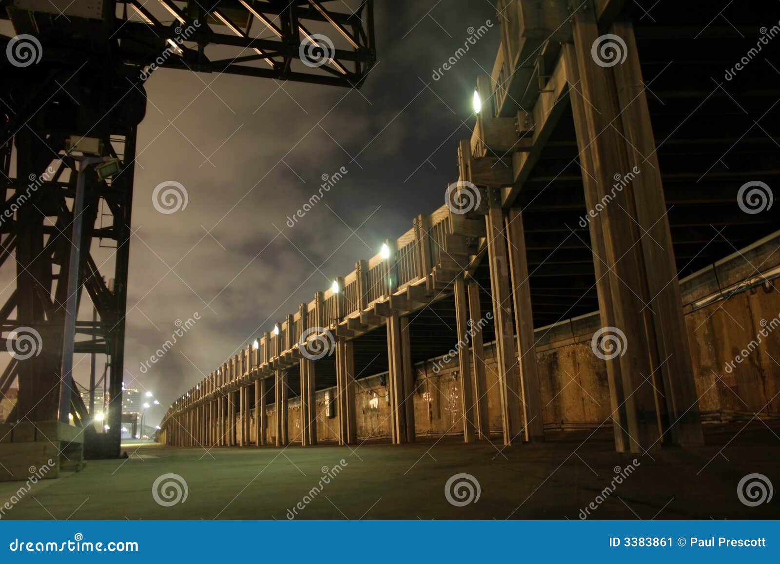 Jetty walkway by night stock image. Image of river, landscape - 3383861