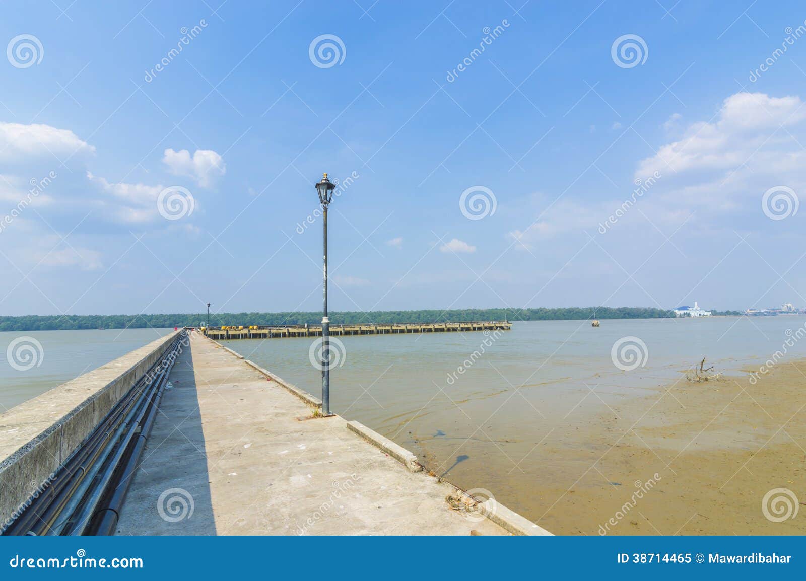 Jetty walkway stock image. Image of blue, lighting, river - 38714465