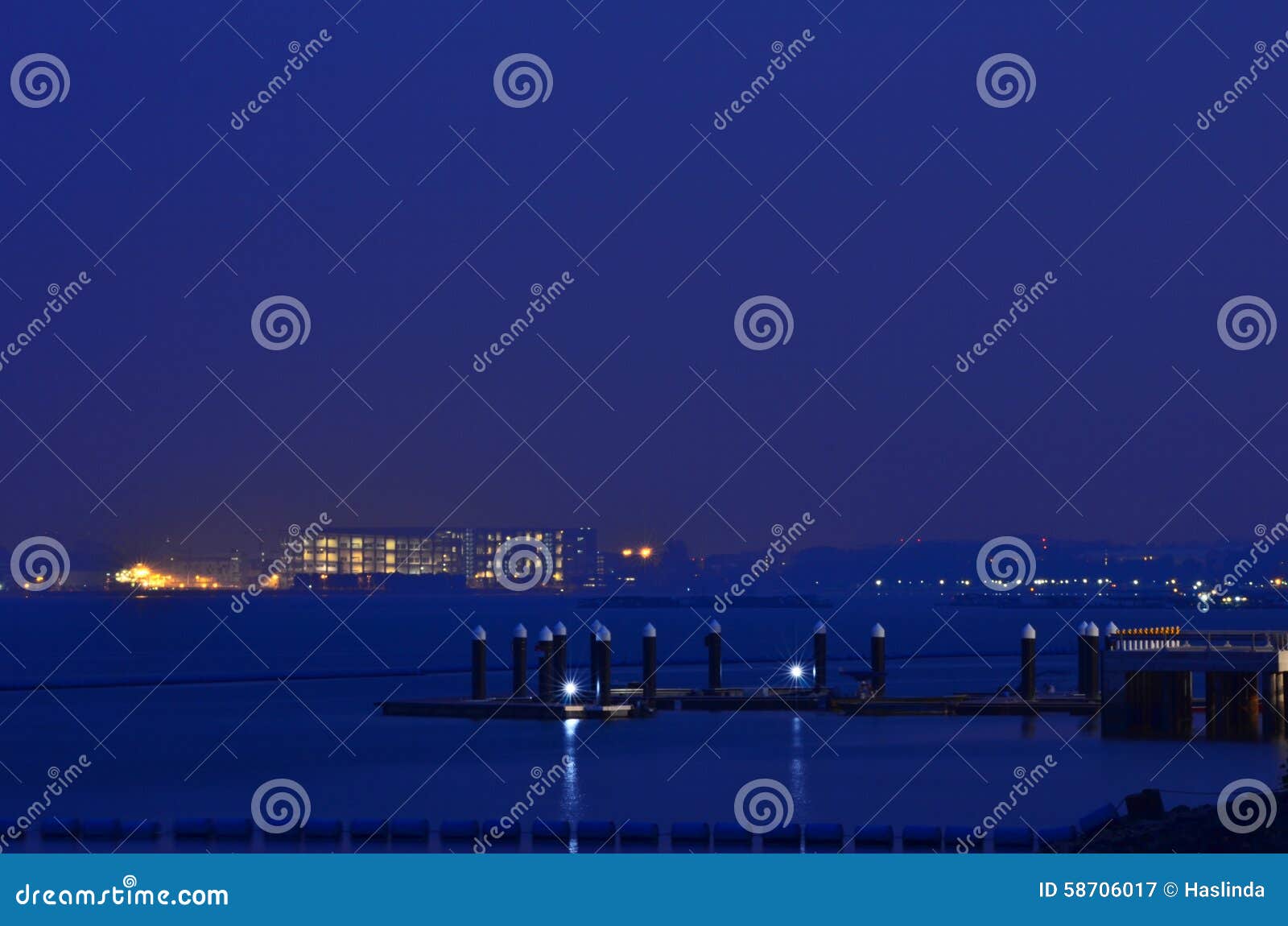 Jetty Wharf Reflection at Night Stock Image - Image of jetty, landscape ...