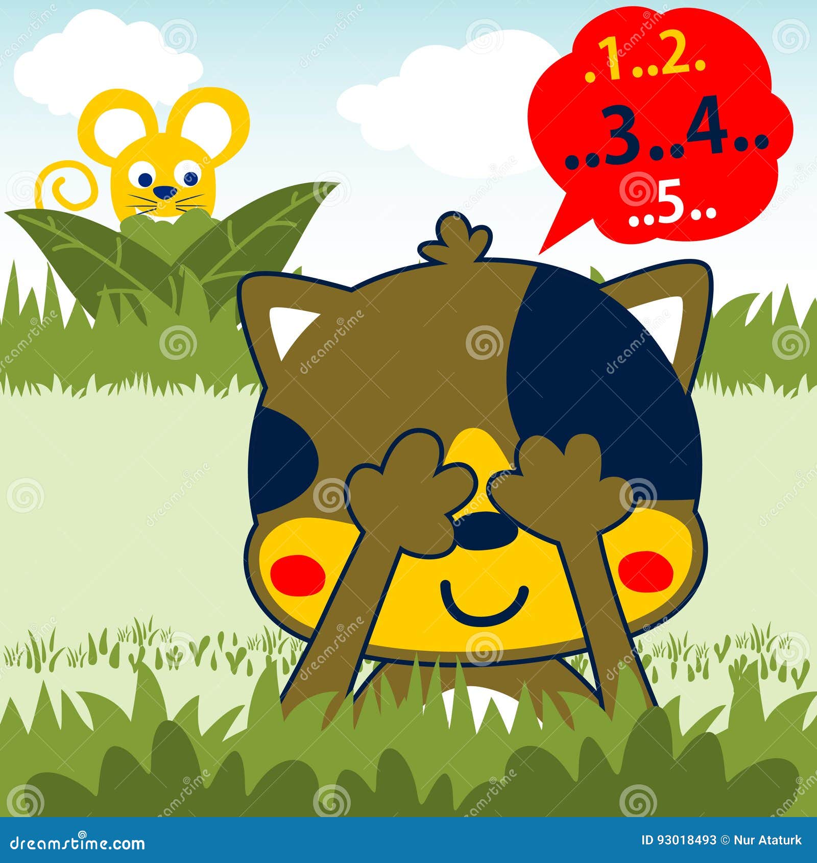 Jeu de cache-cache illustration de vecteur. Illustration du herbe ...