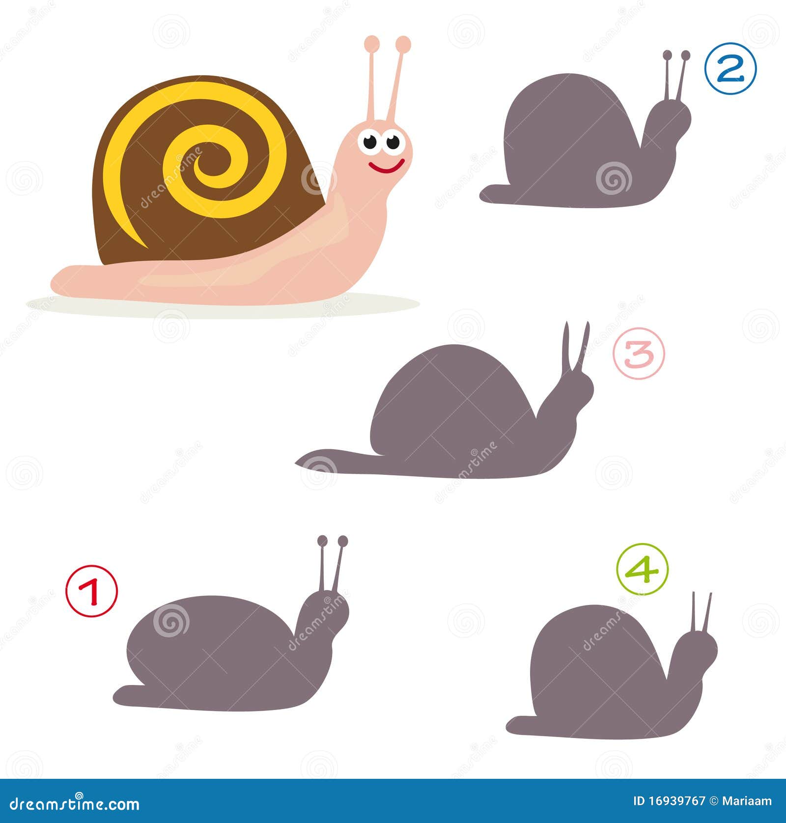 Jeu de forme - l'escargot illustration stock. Illustration du difficile ...