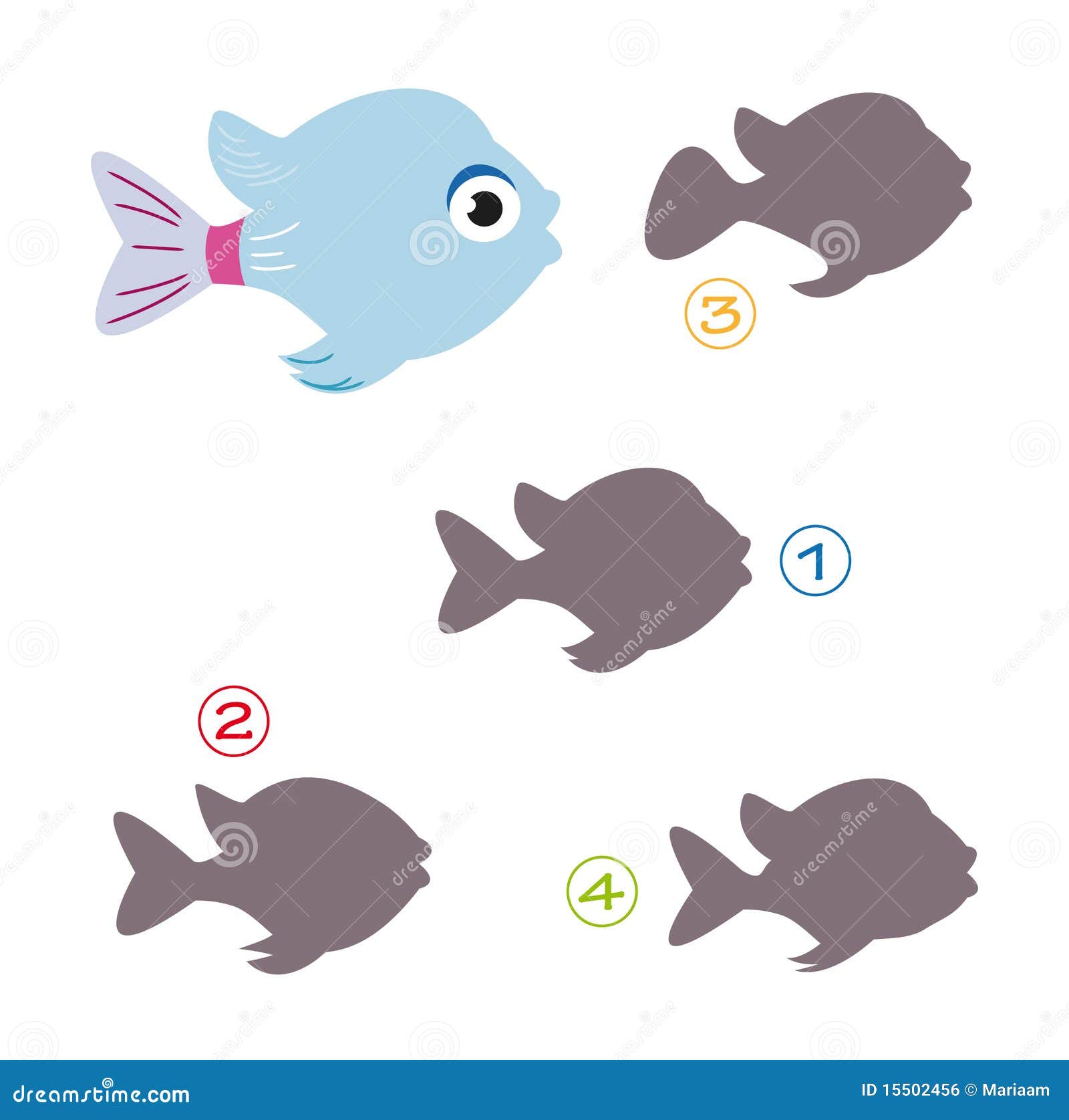 Jeu de forme - le poisson illustration de vecteur. Illustration du ...