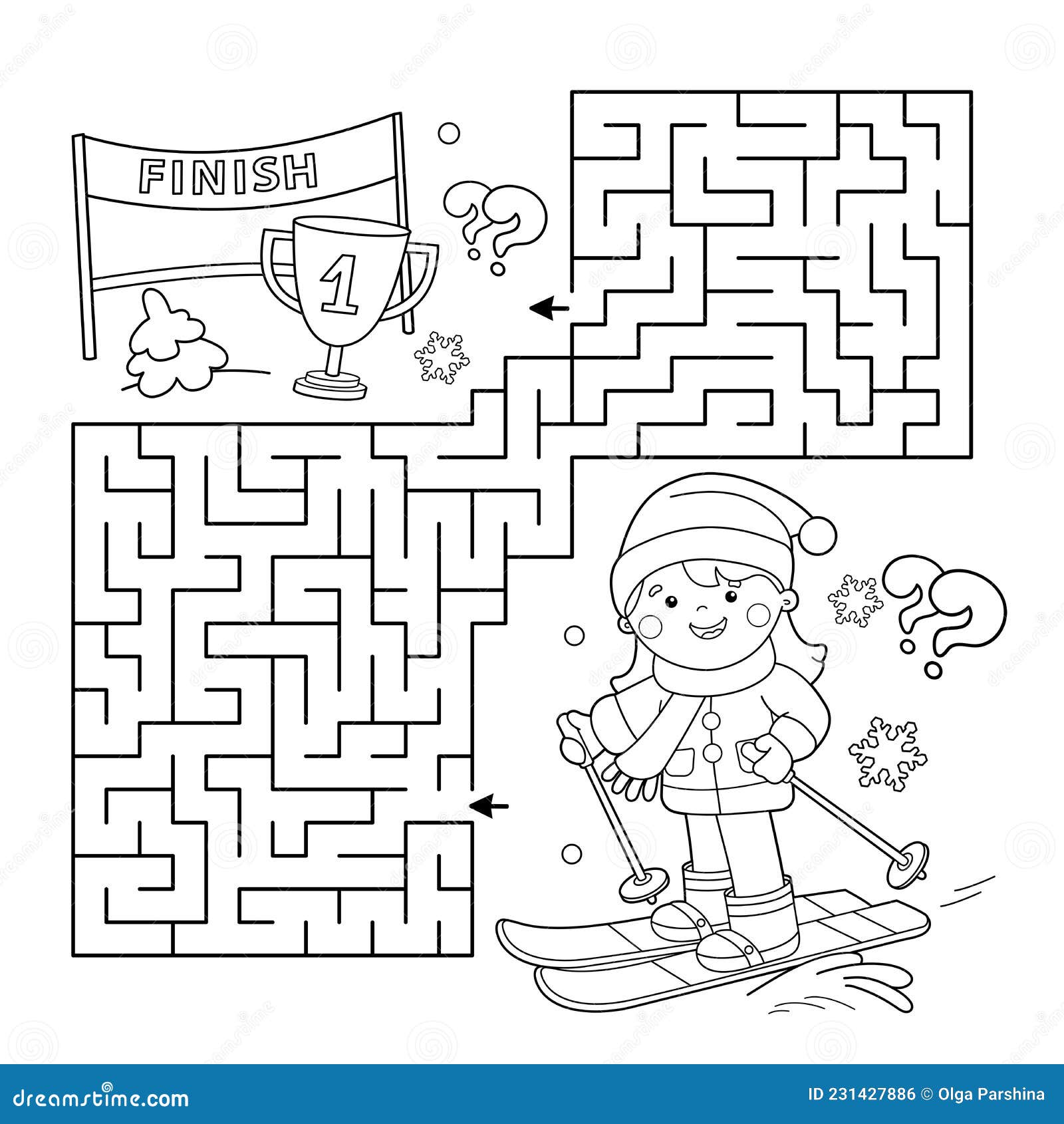 Jeu De Labyrinthe Ou De Labyrinthe Puzzle Page De Coloriage Plan De