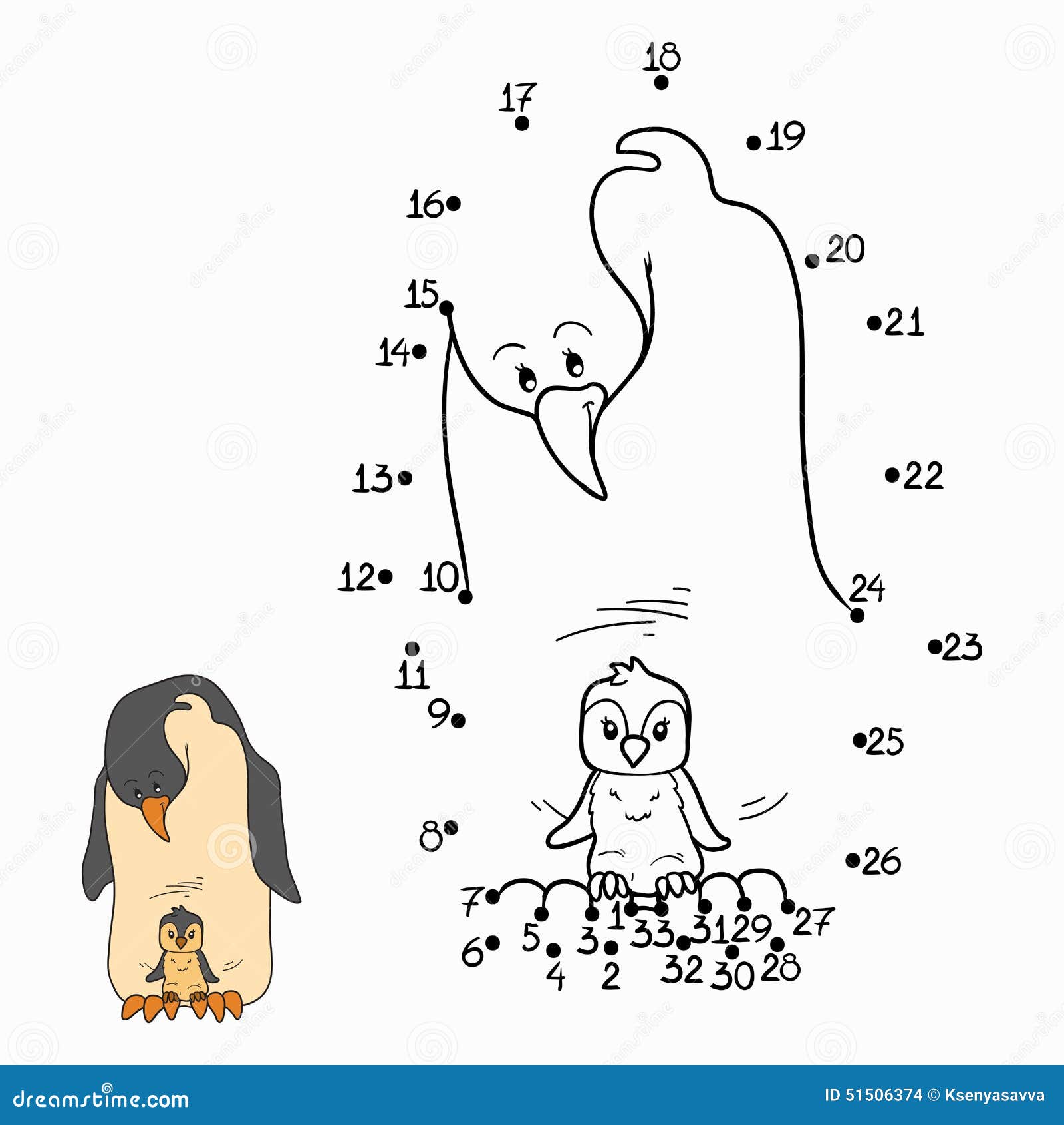 Jeu de nombres (pingouin) illustration de vecteur. Illustration du ...