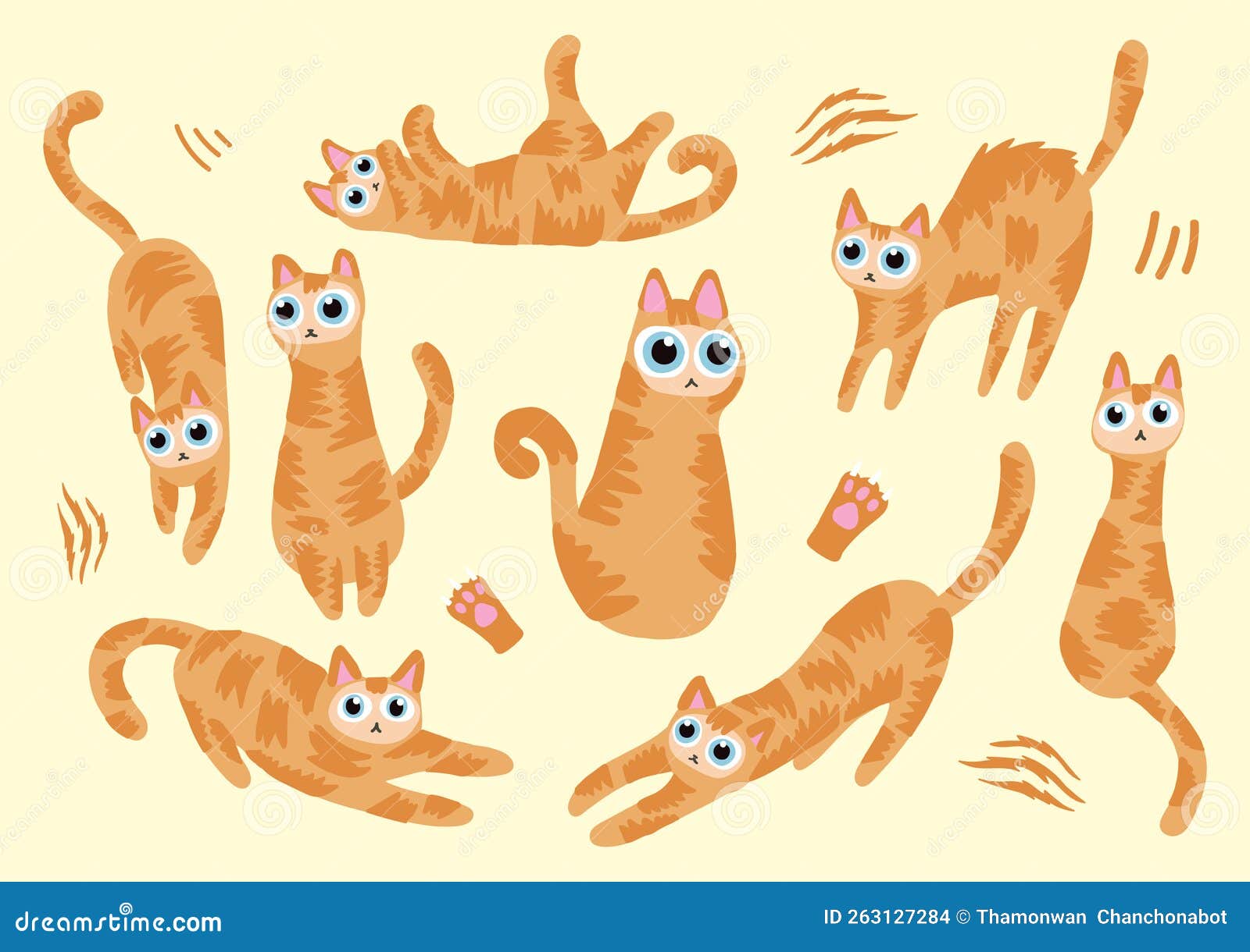Jeu De Vecteurs De Chat Mignon Illustration de Vecteur - Illustration ...