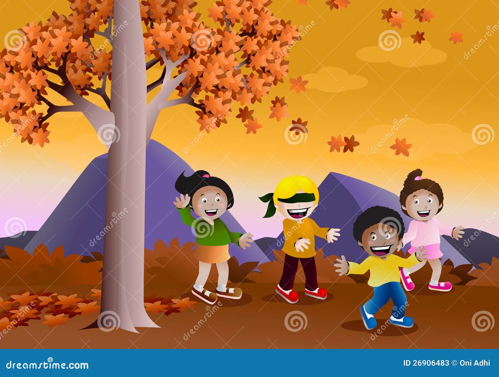 Jeu Du Jeu D'à Cache-cache En Automne Photos stock - Image: 26906483