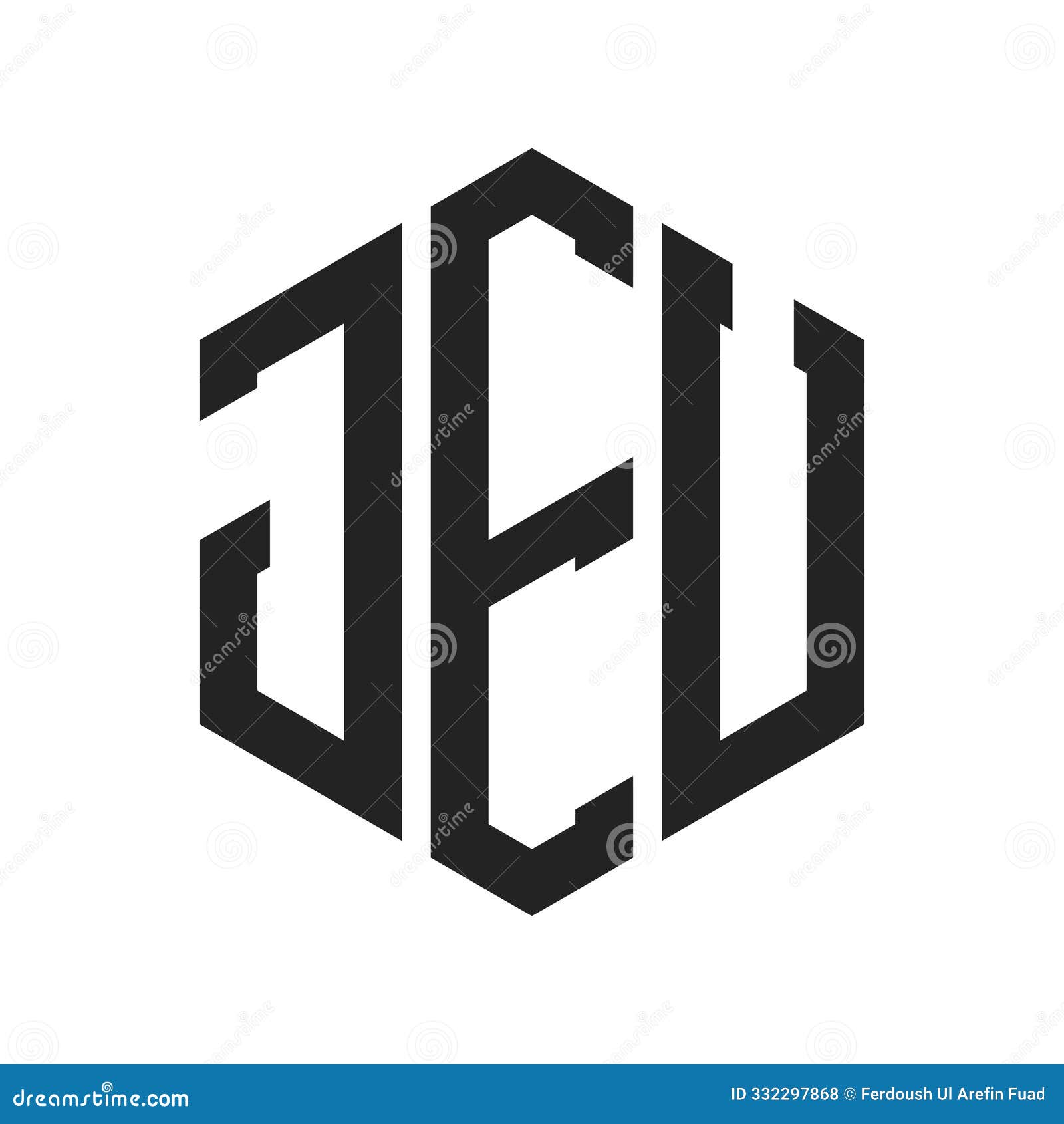 JEU Logo Design. Initial Letter JEU Monogram Logo Using Hexagon Shape ...