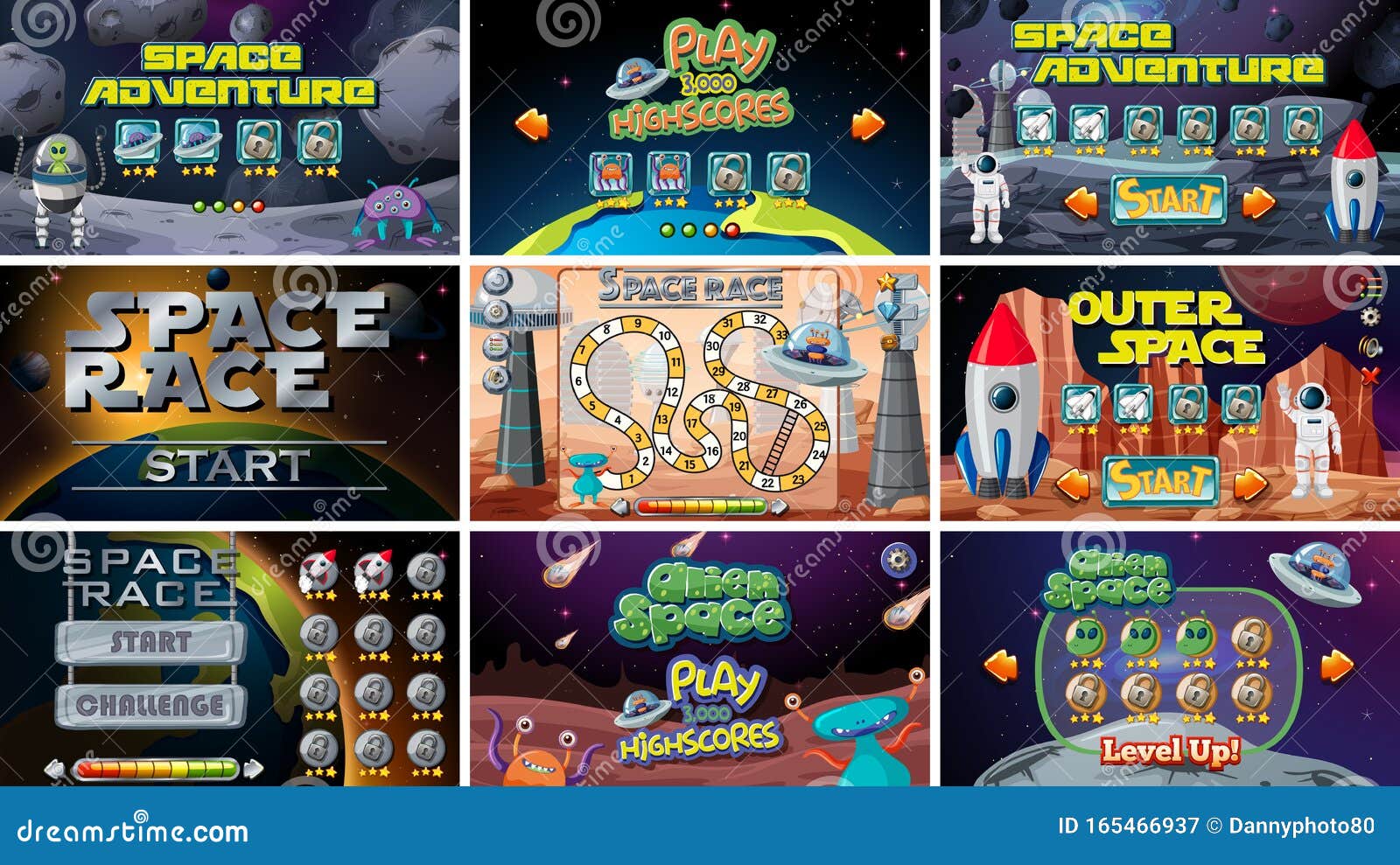 Jeu spatial illustration de vecteur. Illustration du activité - 165466937