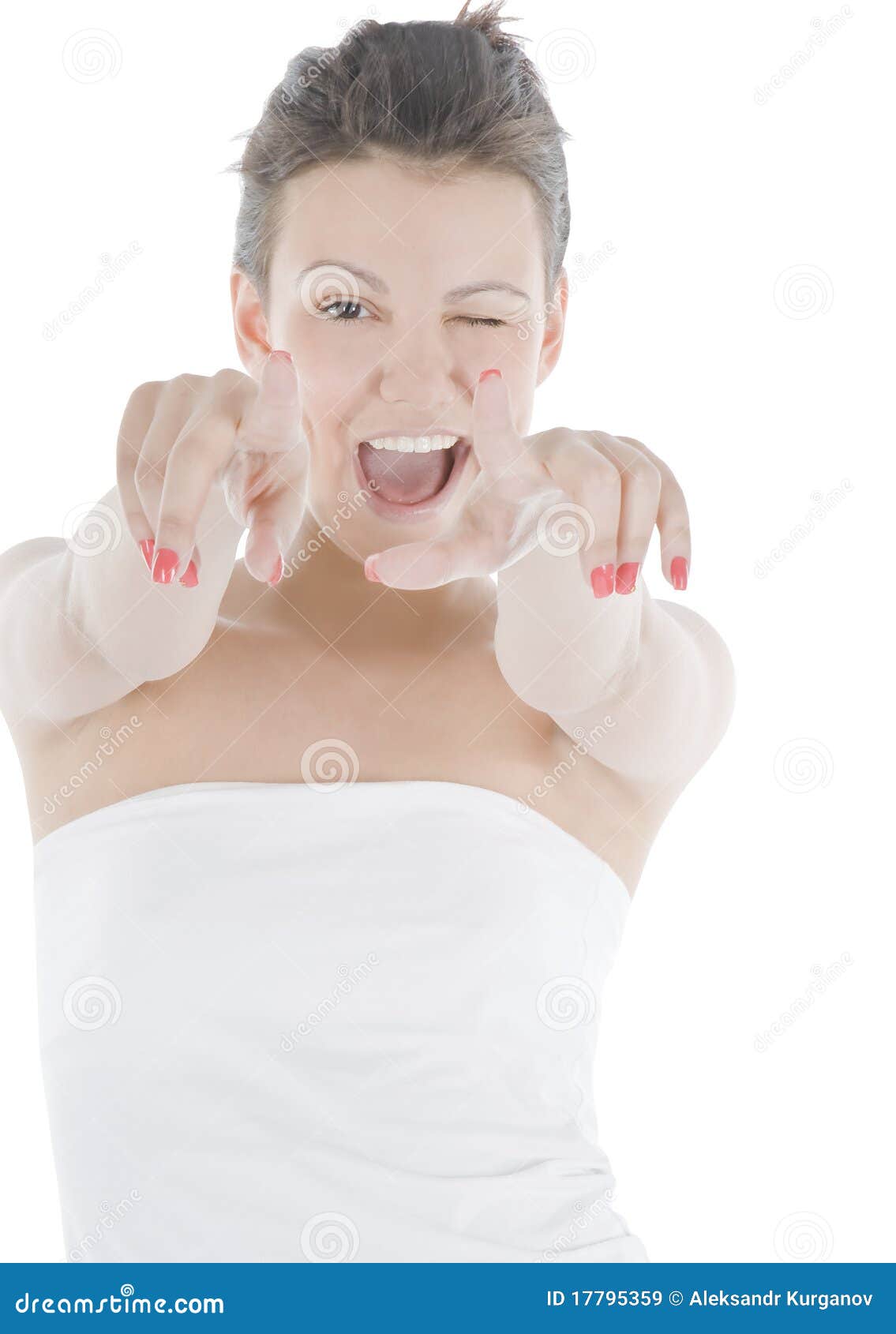 Jeune Femme Attirant Dirigeant Son Doigt Image Stock Image Du Fille