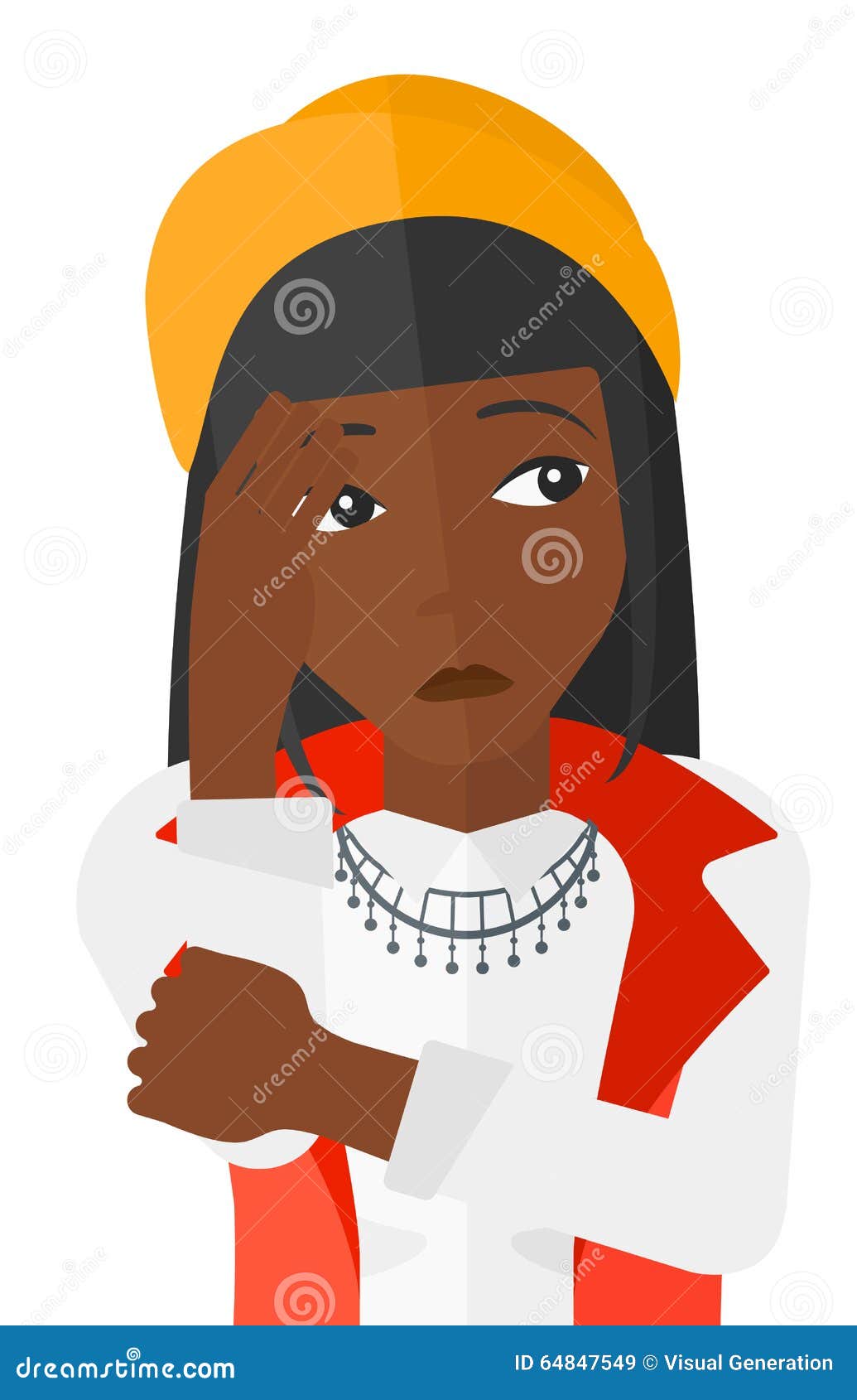 Jeune femme honteuse illustration de vecteur. Illustration du émotions ...