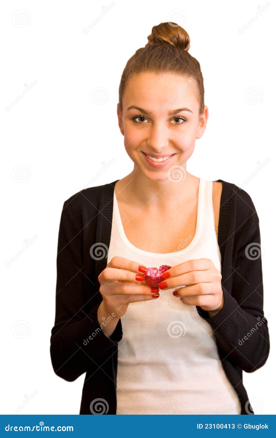 Jeune fille sourie image stock. Image du femelle, personne - 23100413