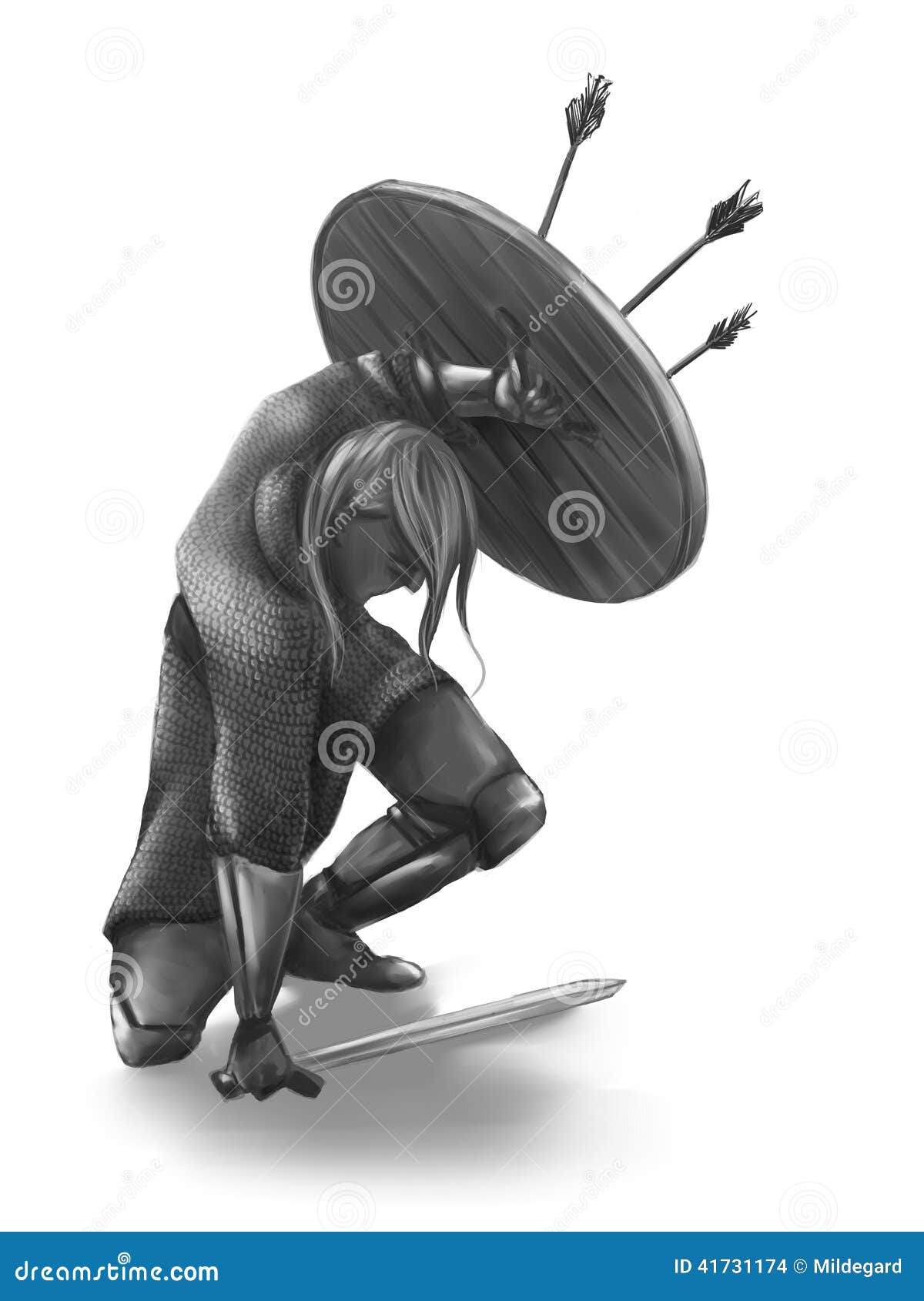 Jeune Guerrier De Viking Avec Le Bouclier Photo stock - Illustration du ...