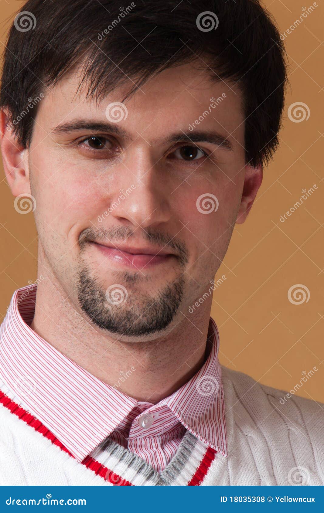 Jeune homme avec la barbe photo stock. Image du gentil - 18035308