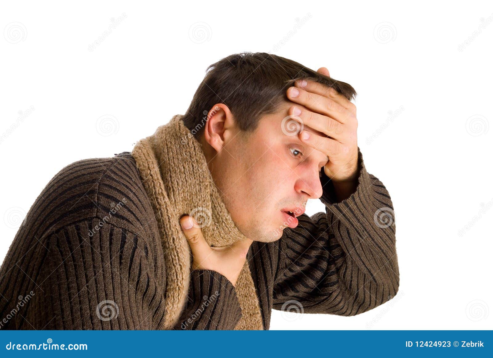 Jeune homme malade image stock. Image du froid, headache - 12424923