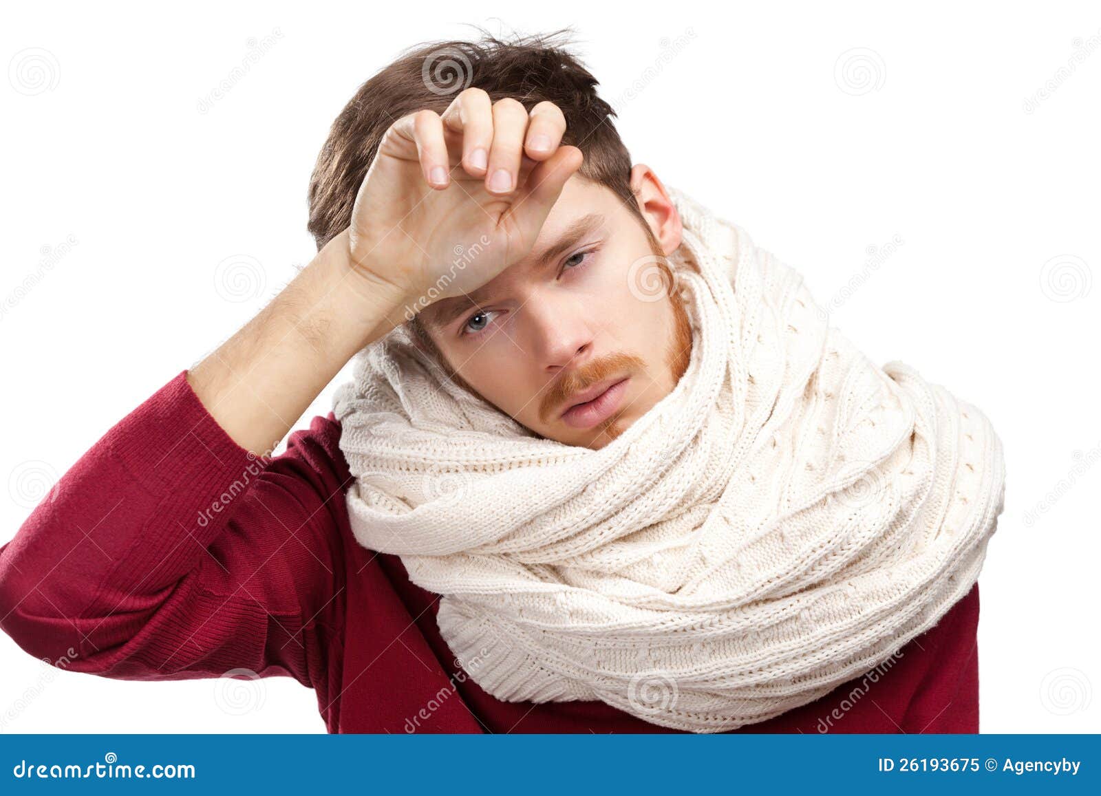 Jeune homme malade image stock. Image du horizontal, maladif - 26193675