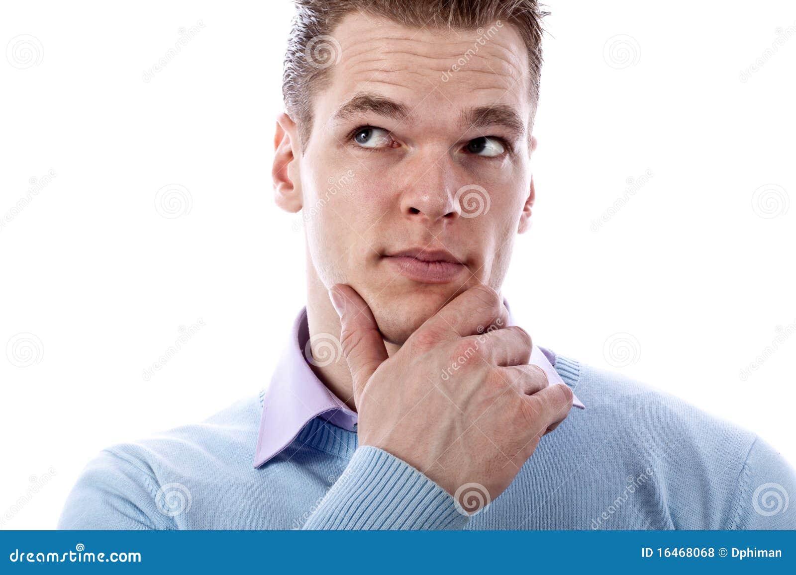 Jeune homme pensif photo stock. Image du décision, charismatique - 16468068