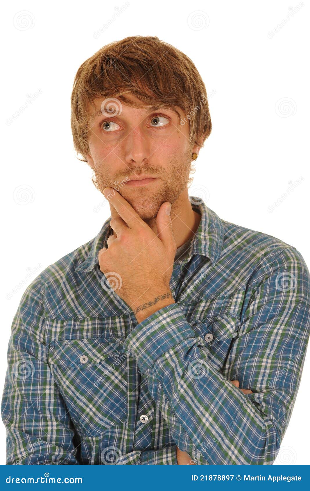 Jeune homme pensif image stock. Image du contrôle, pense - 21878897