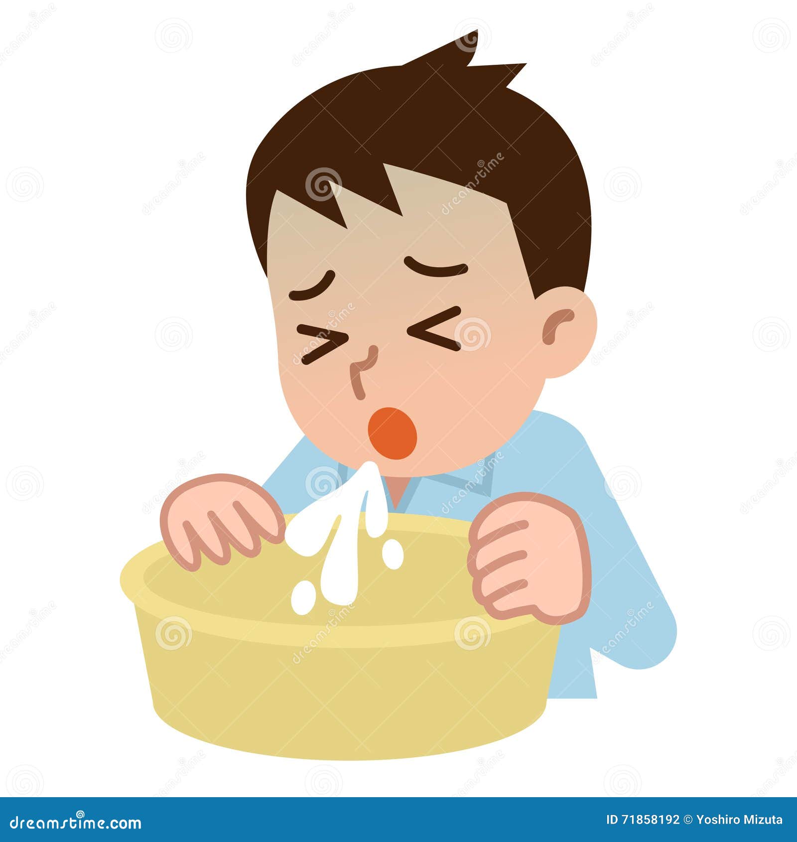 Jeune homme qui vomit illustration de vecteur. Illustration du ...