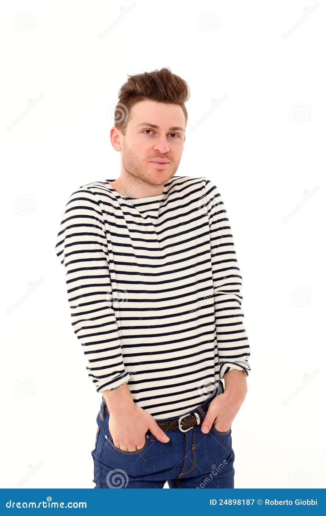 Jeune homme russe timide image stock. Image du normal - 24898187