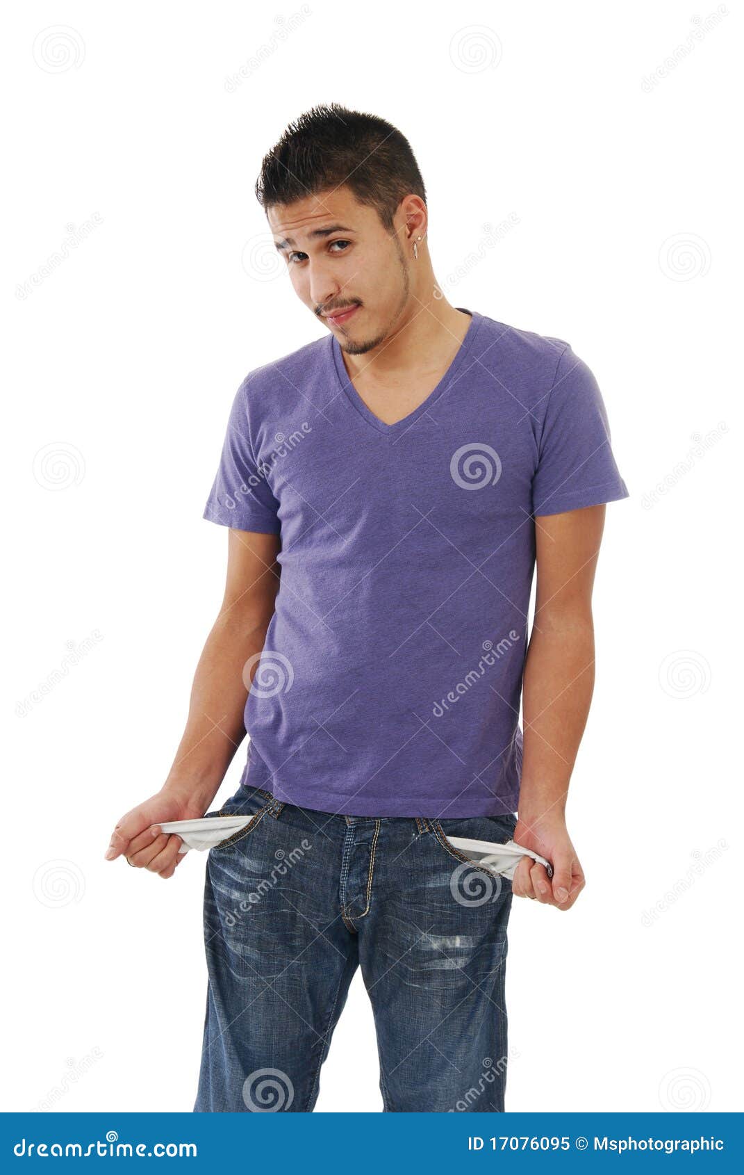 Jeune homme sans le sou image stock. Image du isolement - 17076095