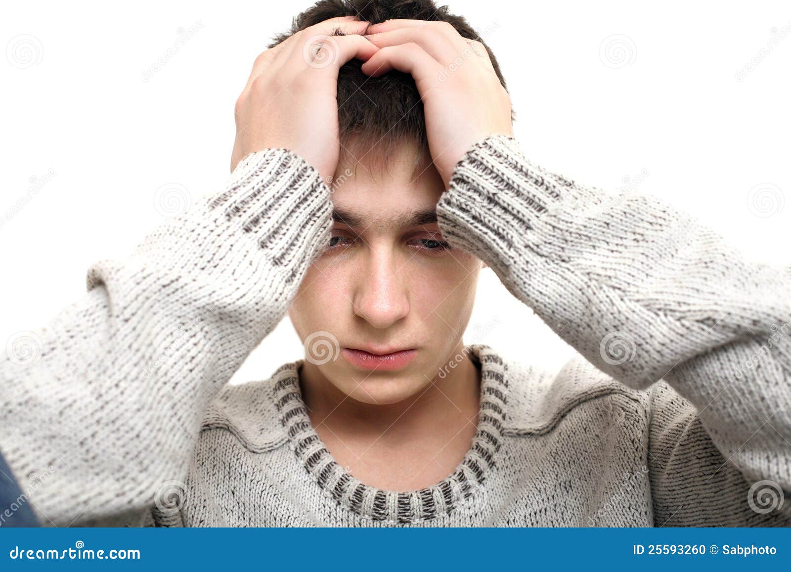 Jeune homme triste photo stock. Image du ennui, malaise - 25593260