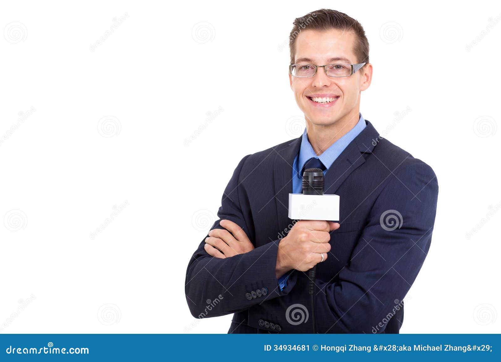 Jeune Journaliste D'actualités Image stock - Image du entrevue, moderne ...