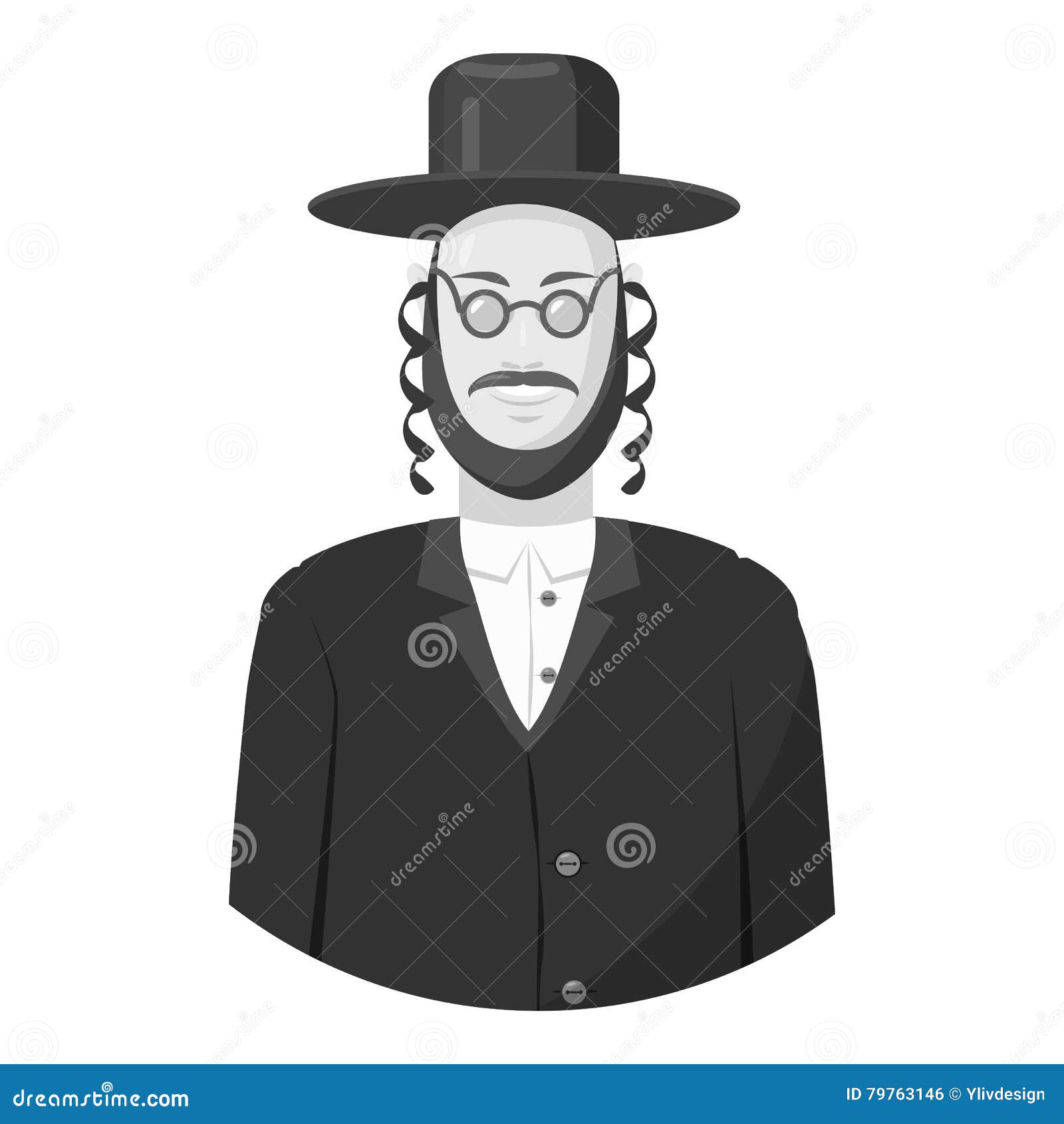 Man Icon, Gray Monochrome Style Stock Vector - Illustration of judaism ...