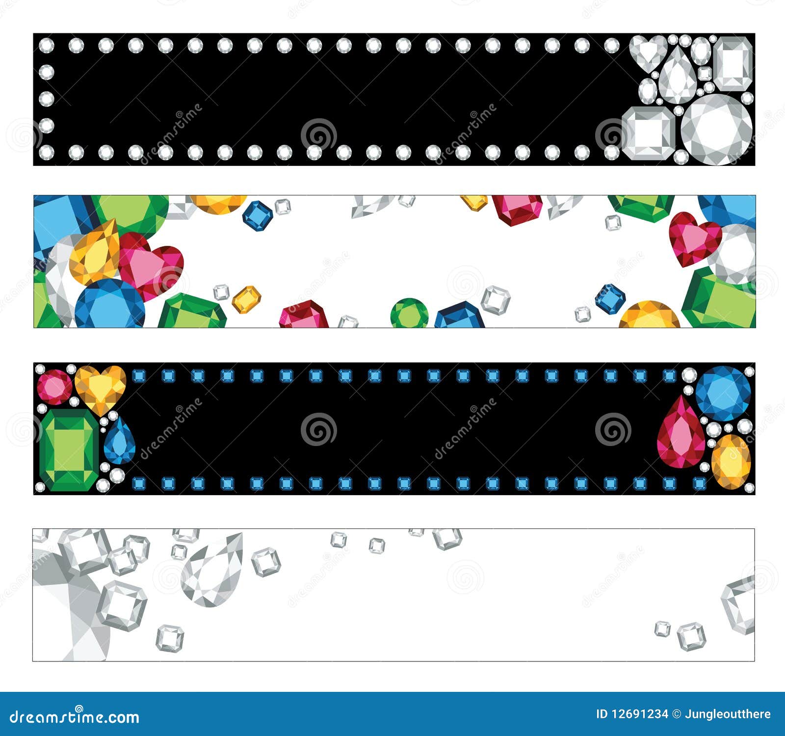Jewel Banners stock vector. Illustration of green, sparkle - 12691234