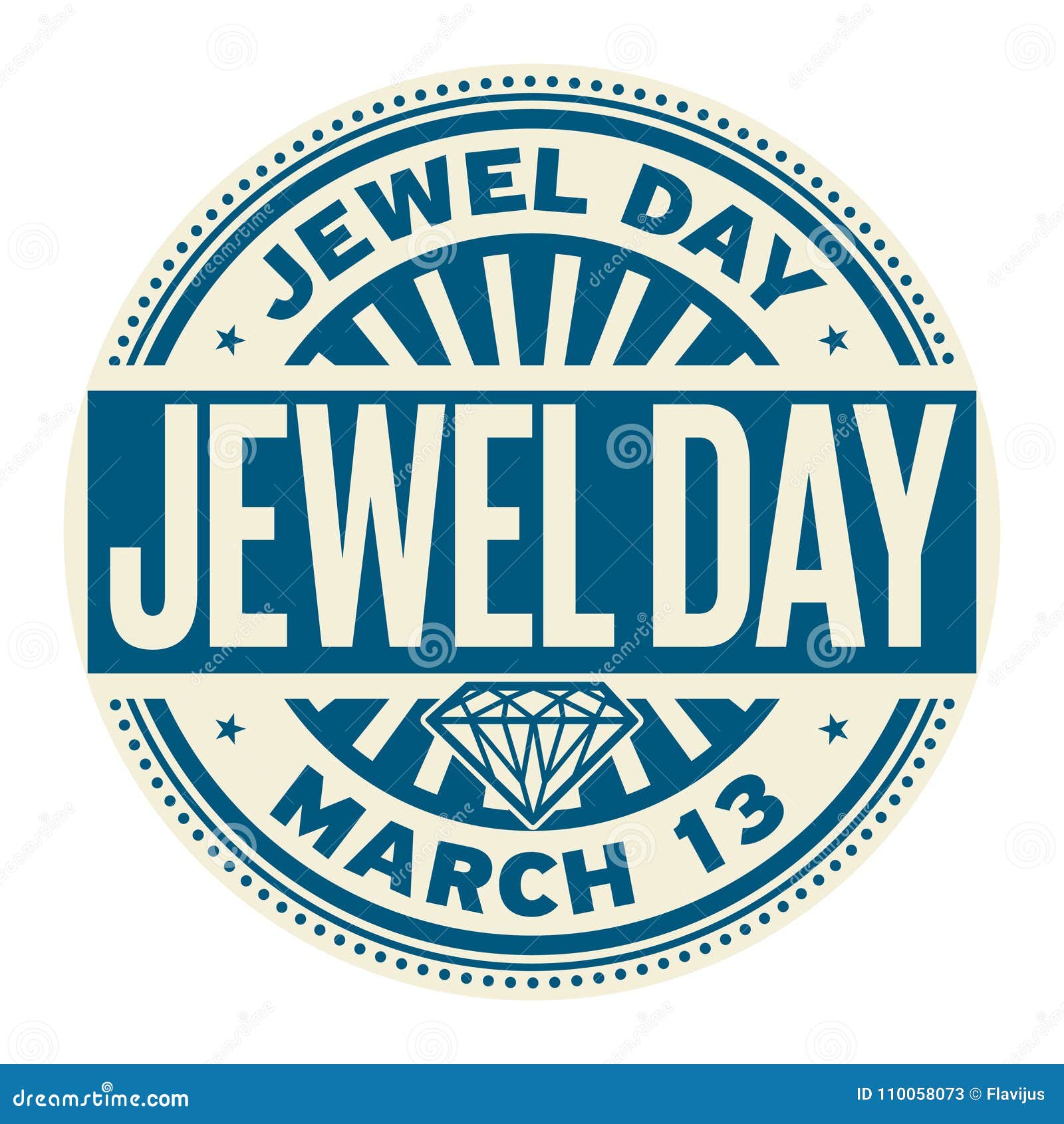 Jewel Day stamp stock vector. Illustration of genuine - 110058073