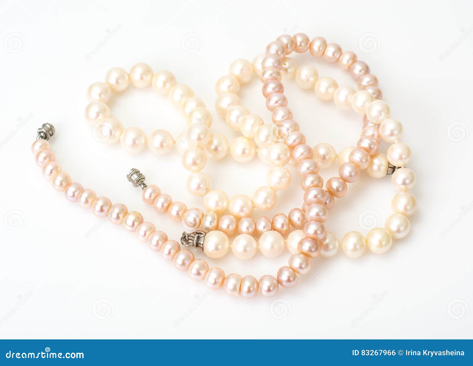 Jewel of pink pearls. stock photo. Image of object, decoration - 83267966