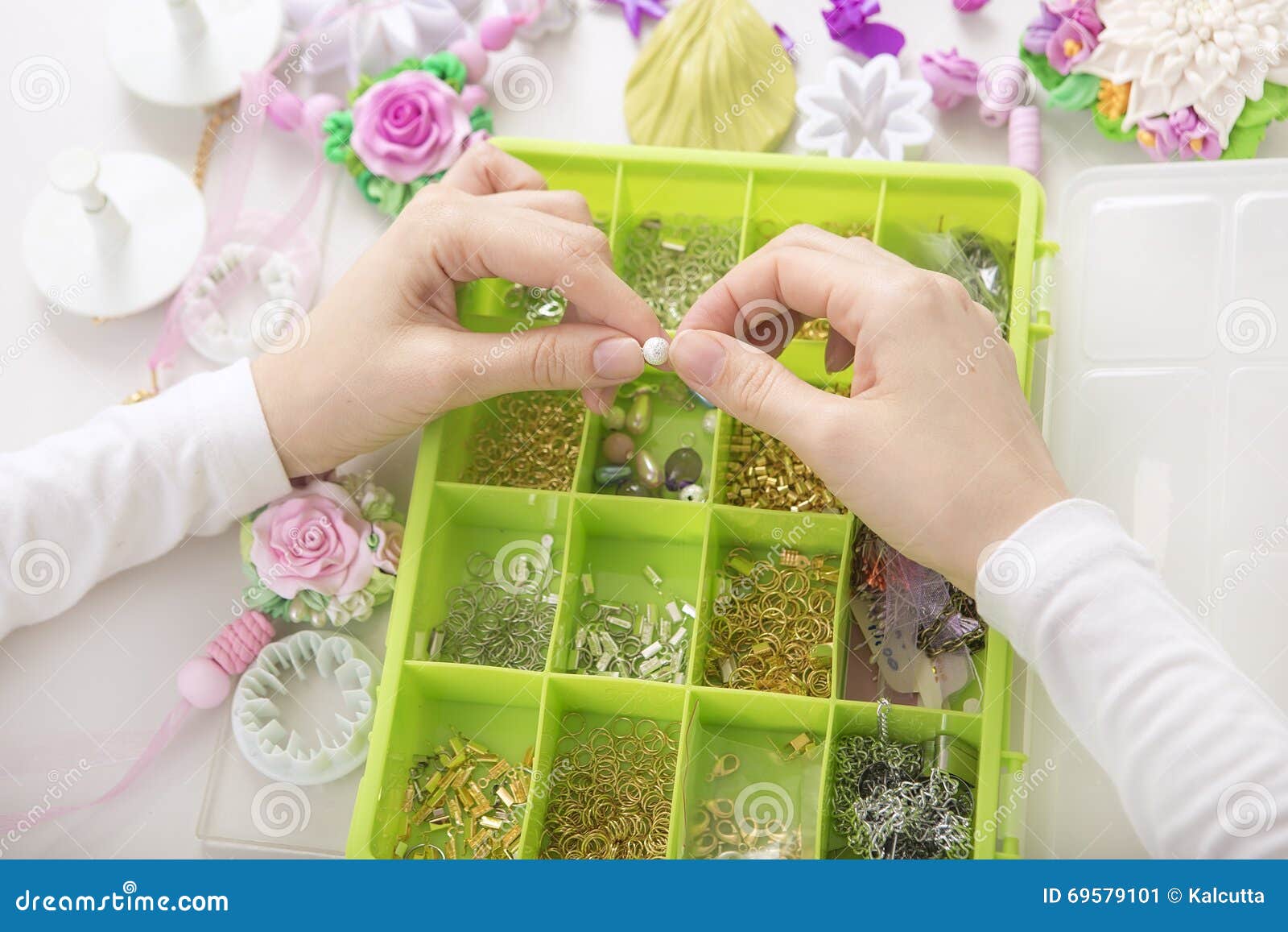 Jeweler Making Jewelry (bijouterie). Process. Workshop Stock Image ...