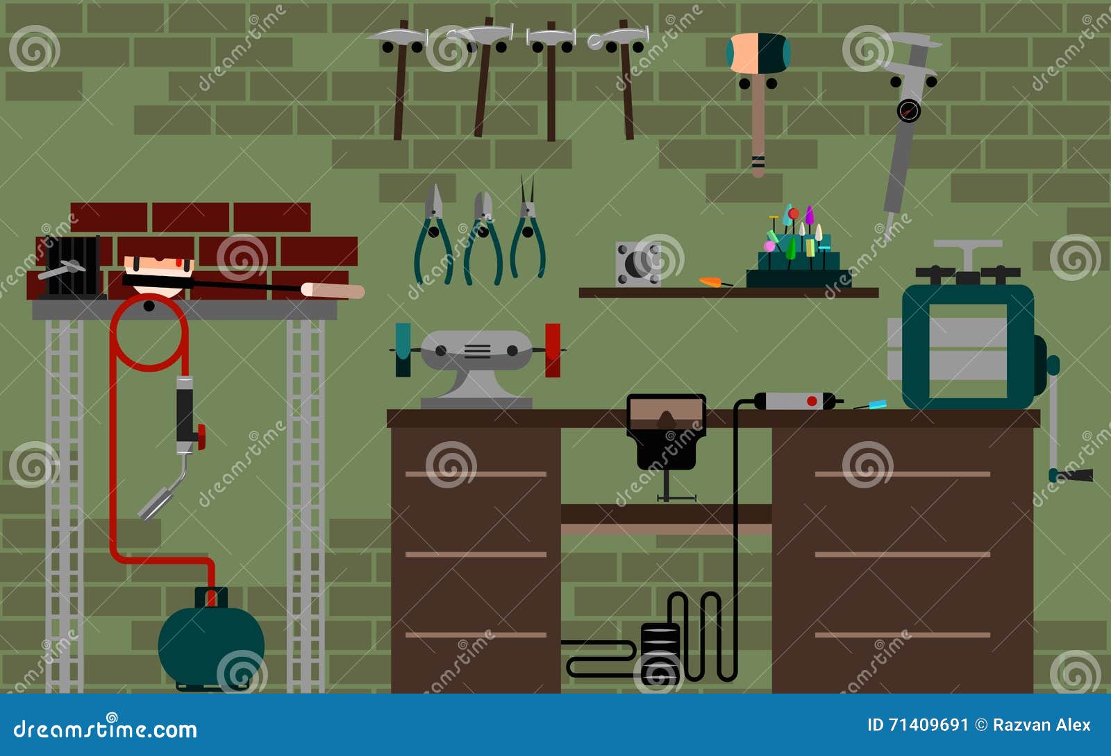 Jeweler s bench stock vector. Illustration of background - 71409691