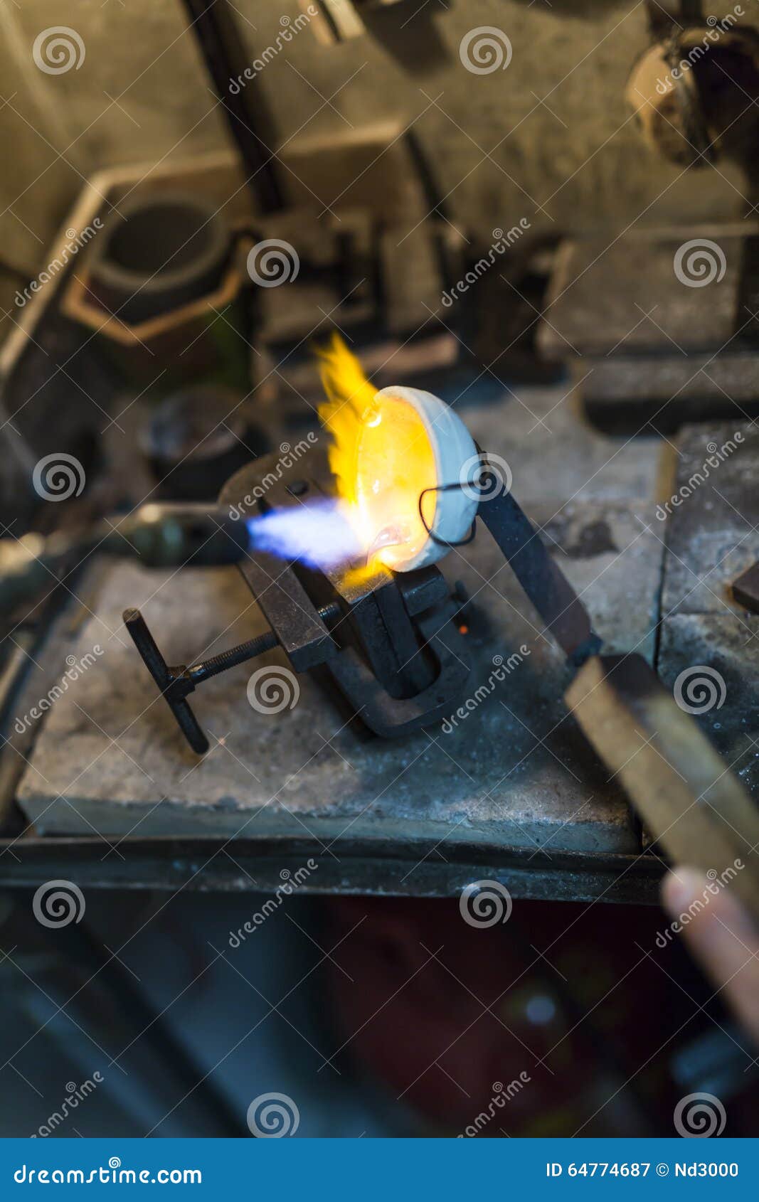 Jeweler Welding Gold the Traditional Way Stock Image - Image of ...