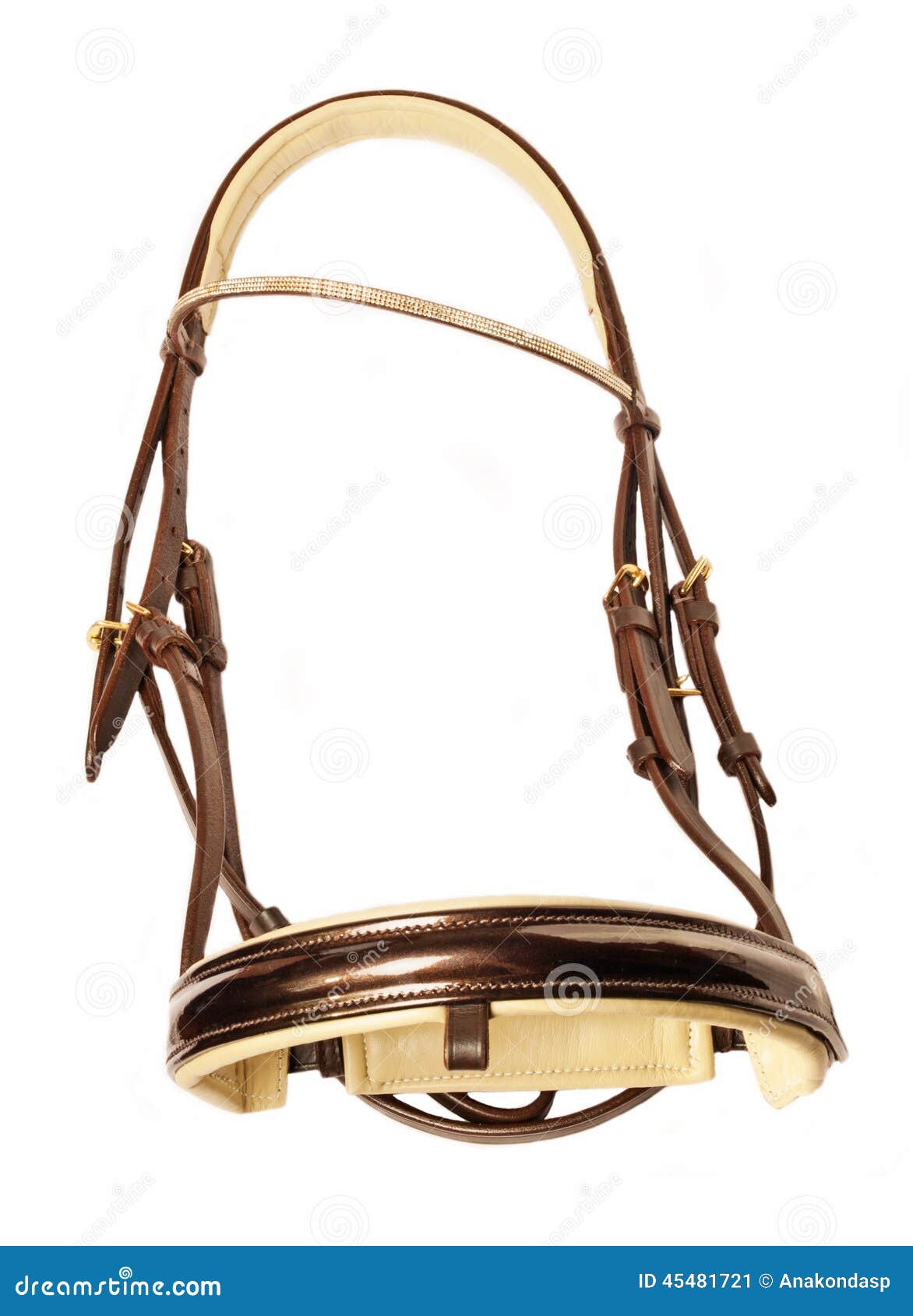 Jewelery Brown Bridle without Bit Isolated on White Stock Image - Image ...