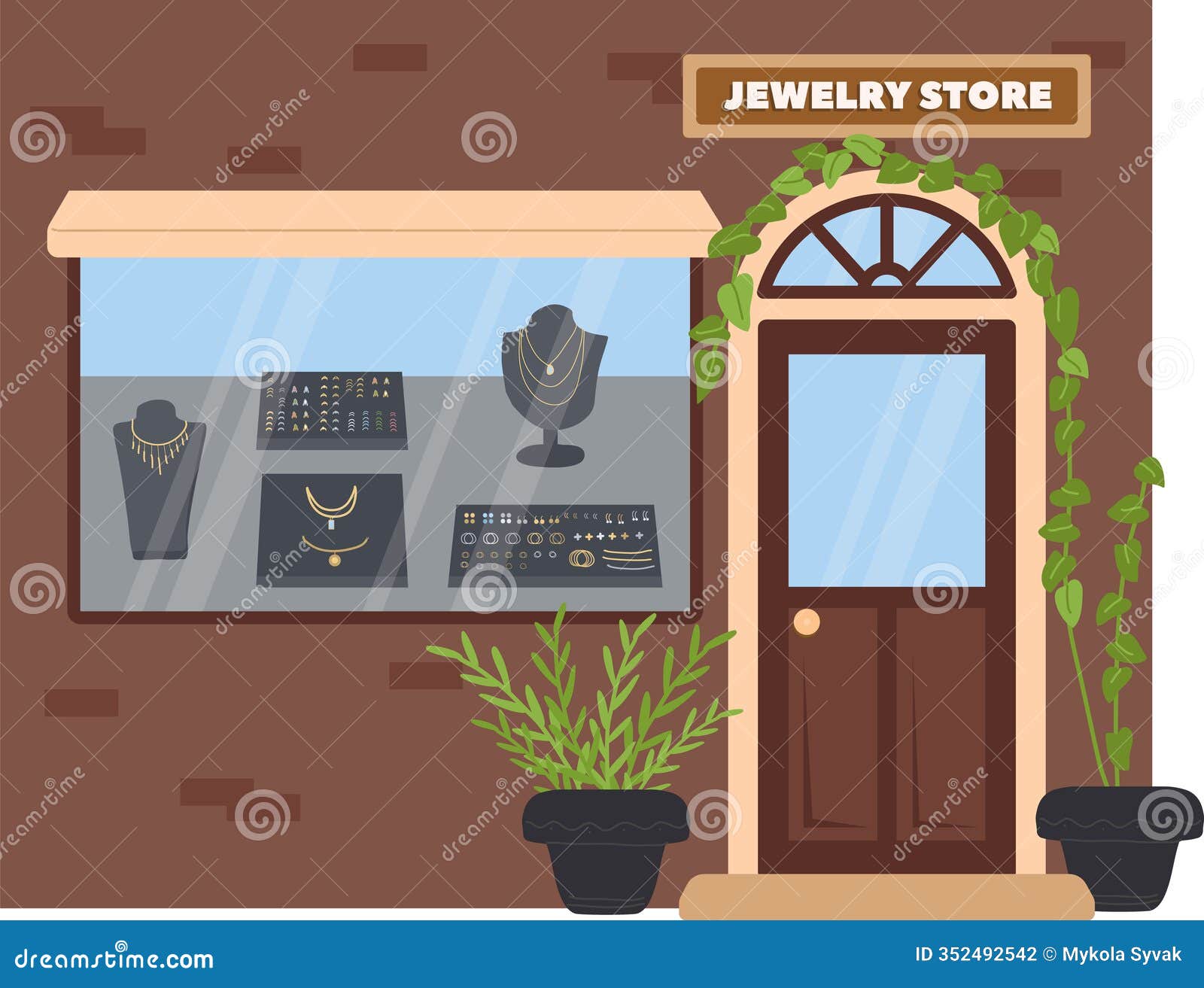 Jewelery Store Shopfront stock illustration. Illustration of purchase ...