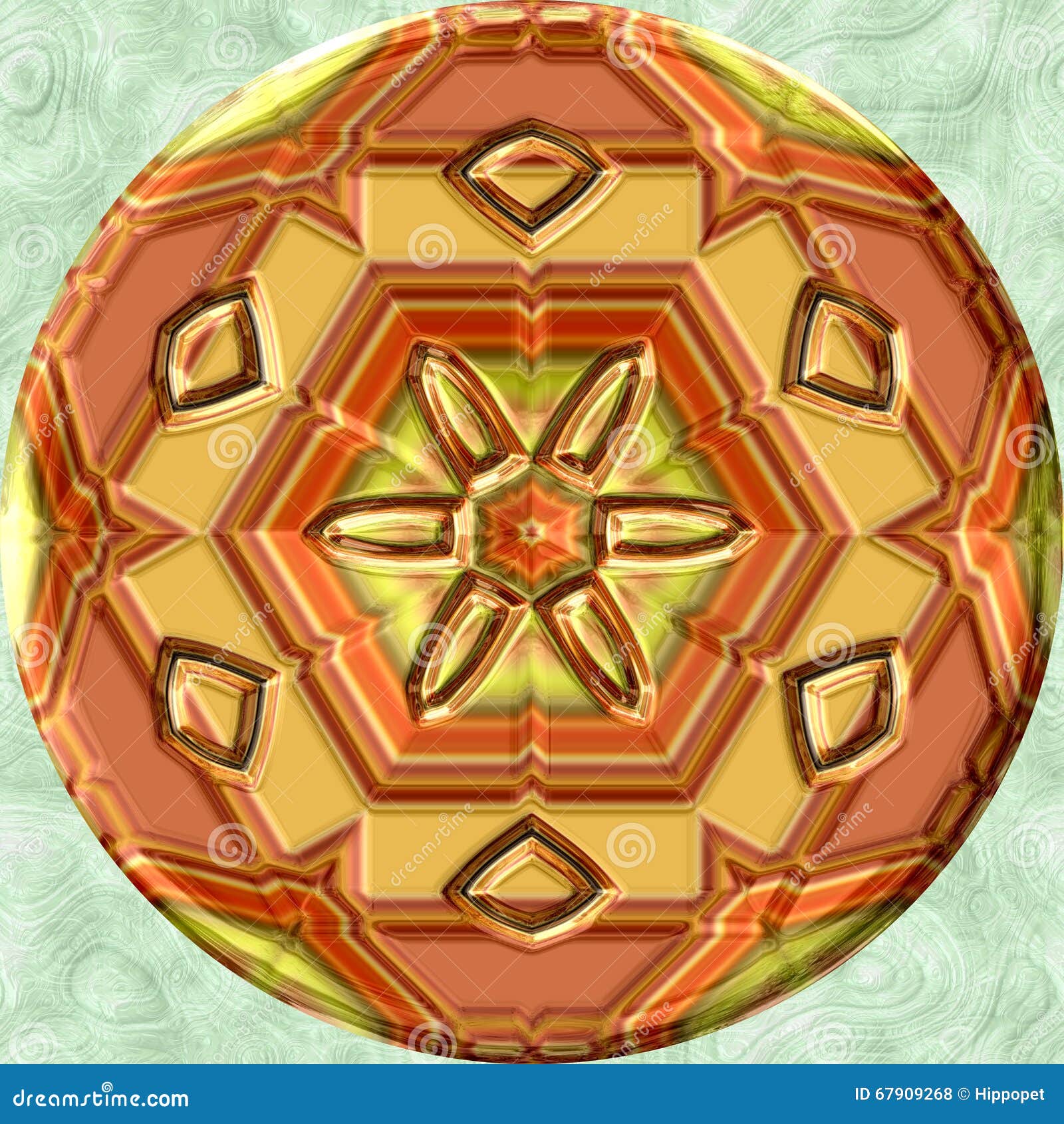 Jewelled Orb with Floral Pattern Stock Illustration - Illustration of ...