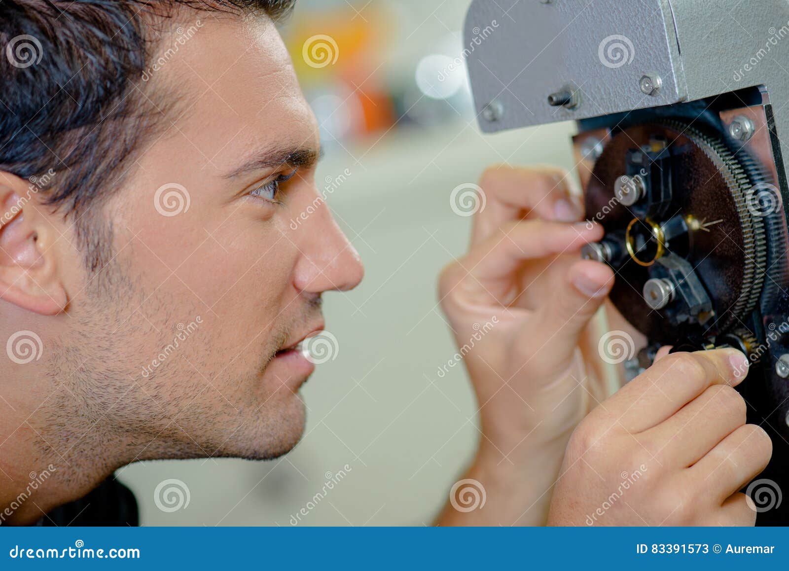 Jeweller Making Adjustments To Ring Stock Image - Image of size ...
