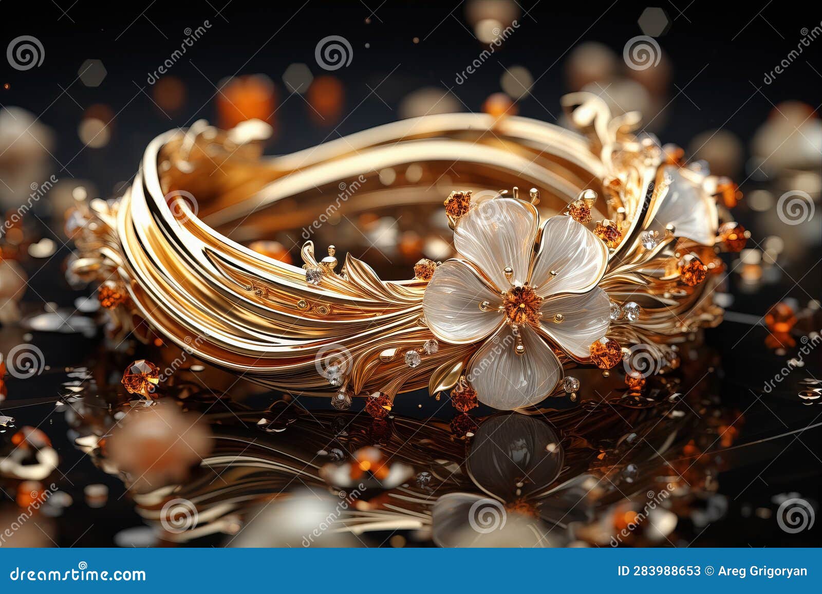 Jewellery Abstract Object Structure From Waves, Particles Fluids And ...