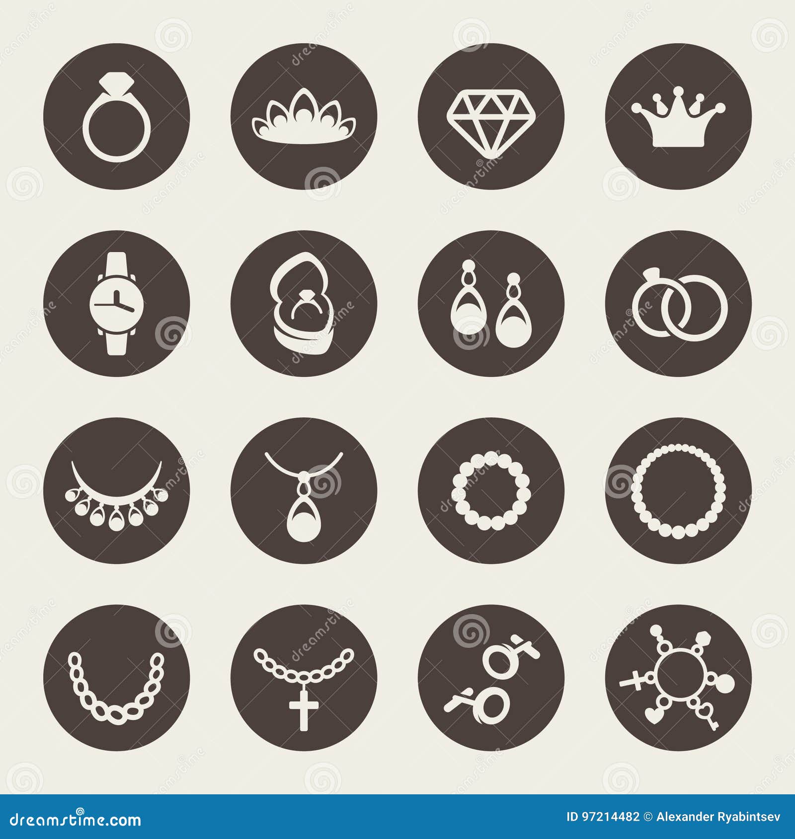 Jewellery icons stock vector. Illustration of luxury - 97214482