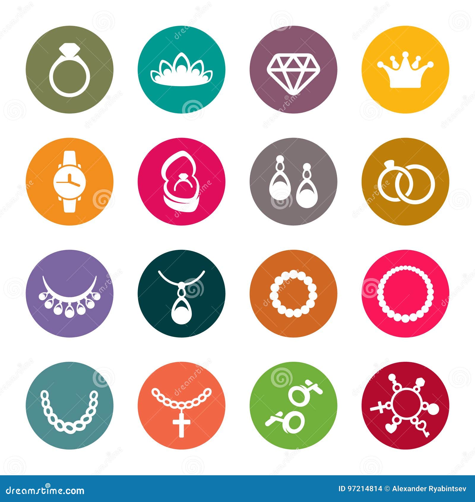 Jewellery icons stock vector. Illustration of cross, icon - 97214814
